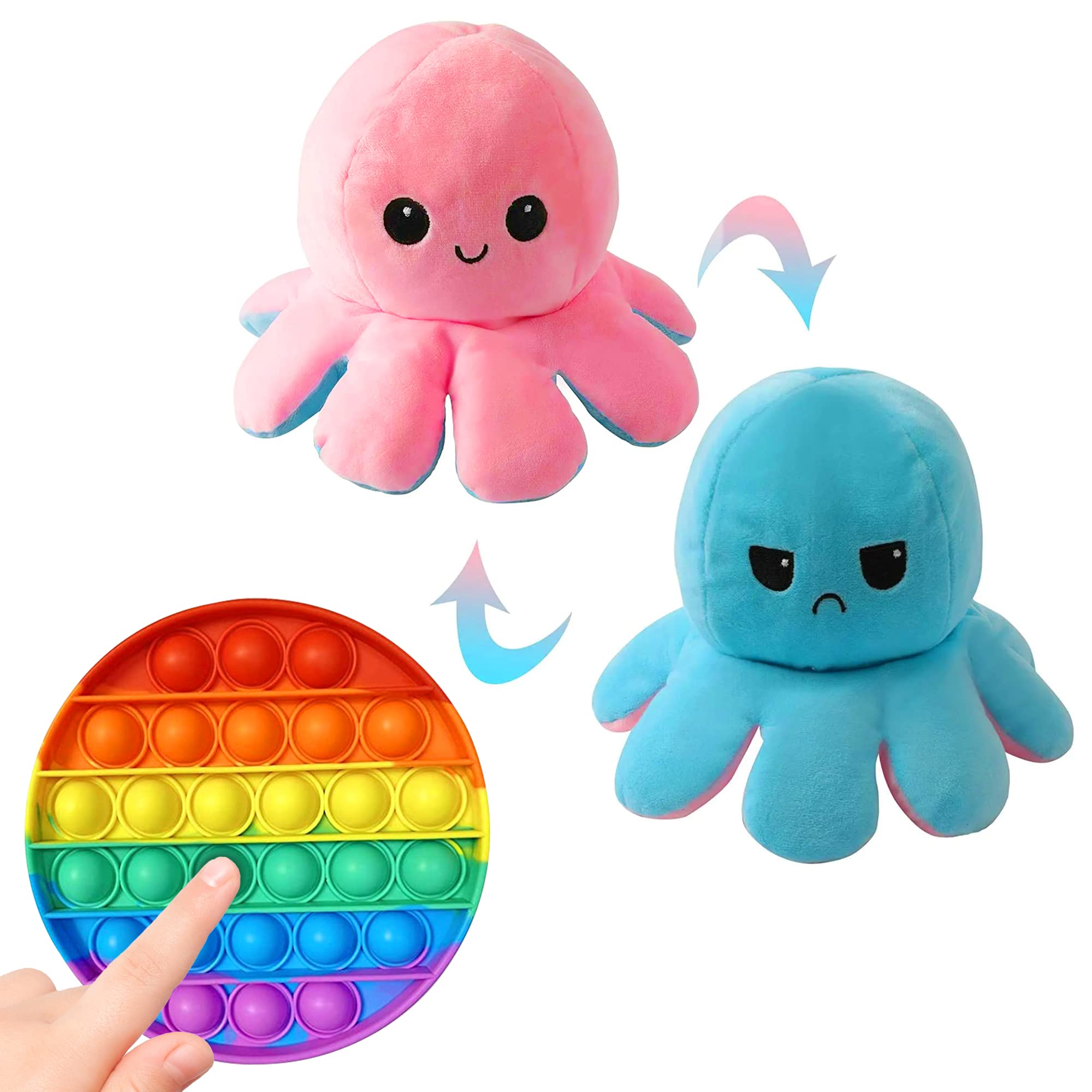 Octopus Plush Mood Octopus Plushie Reversible Double Sided Reversible ...