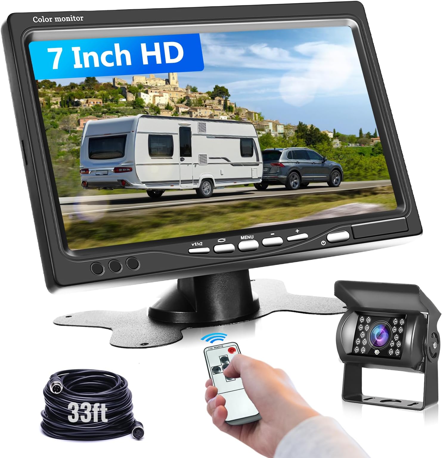 Podofo RV Backup Camera 7 Inch HD Monitor Vehicle Reversing Camera IP69 ...