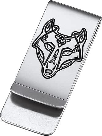 FaithHeart Custom Engraving Wolf Money Clips for Male Stainless Steel ...