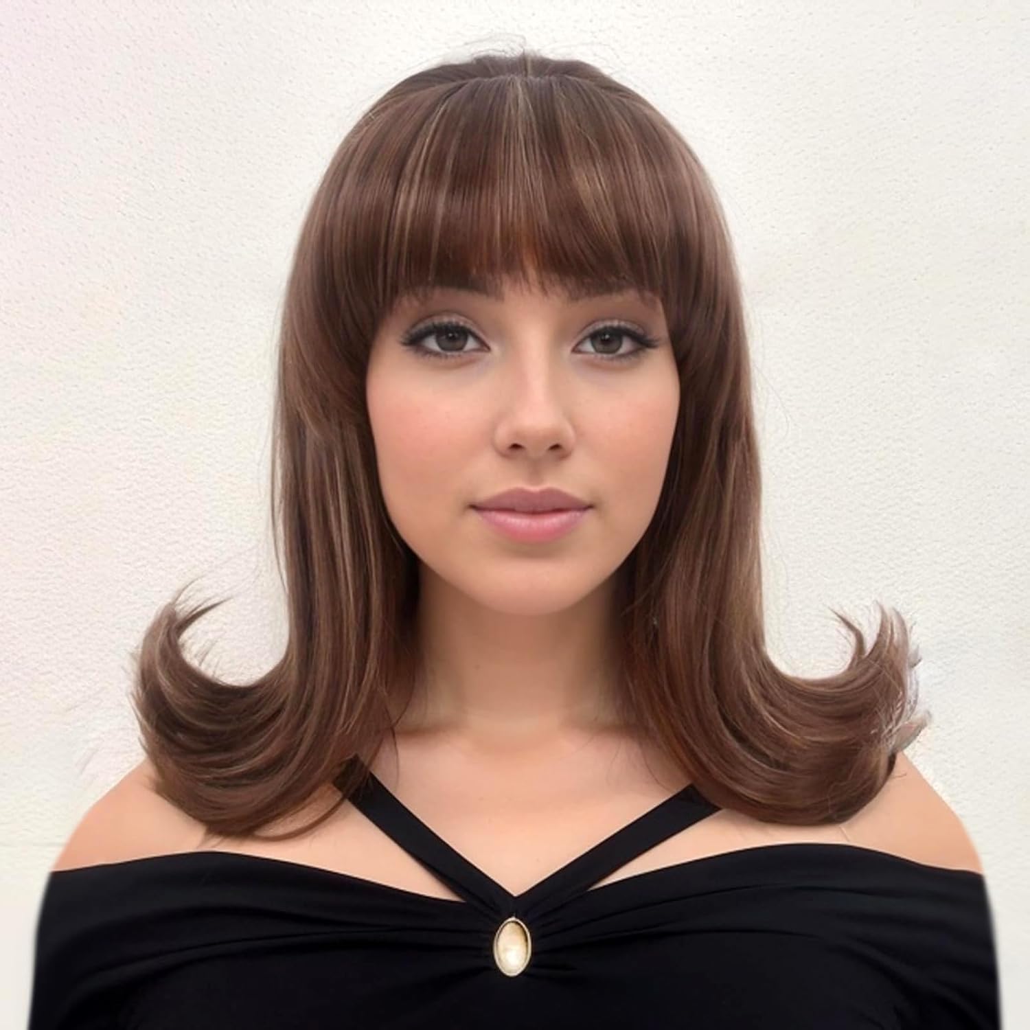 REEWES Brown 60s Retro Beehive Wigs for Women 70s Classic Style Cosplay ...