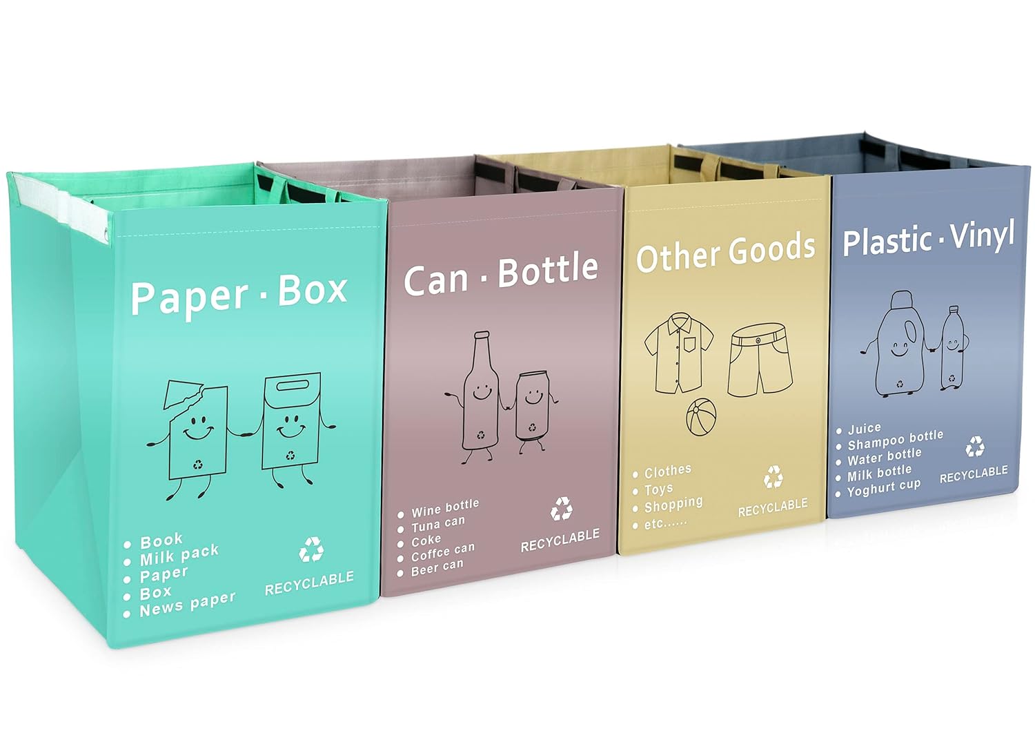 Amazon.com: JIALAI HOME Recycling Waste Bin Bags, Recycle Bin, Trash ...