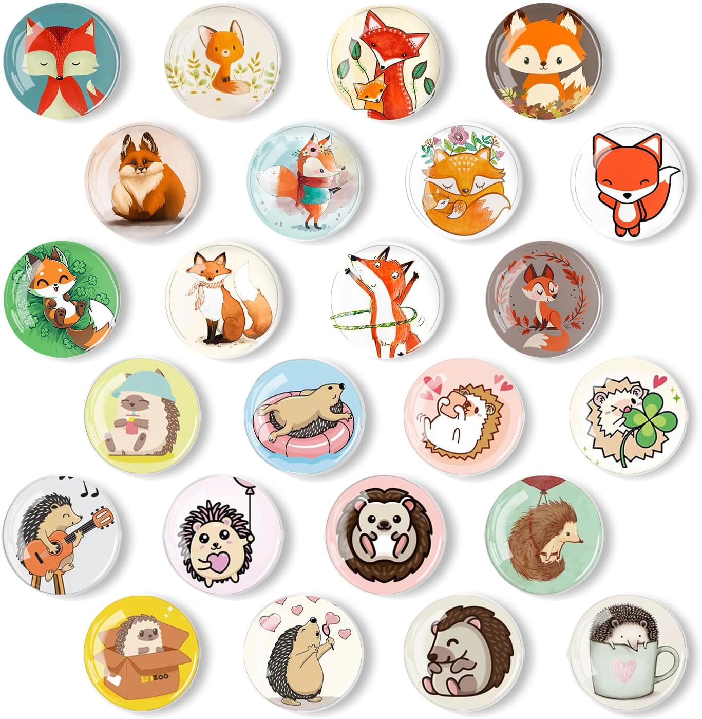 Amazon.com: YayaCat 24Pcs 1.2in Round Crystal Glass Refrigerator ...