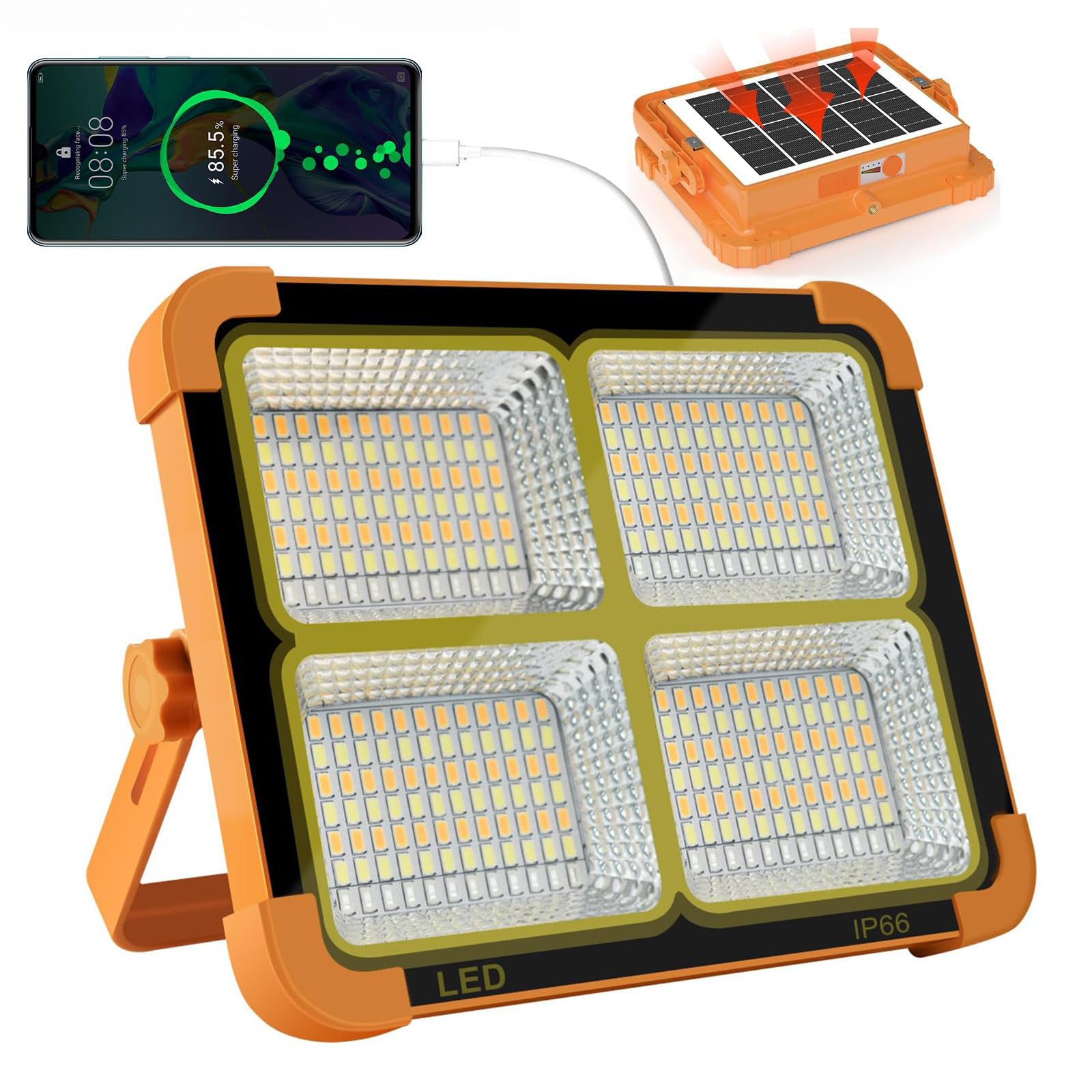 BonGu Portable LED Work Solar Light 100W 10000 LM with Stepless ...