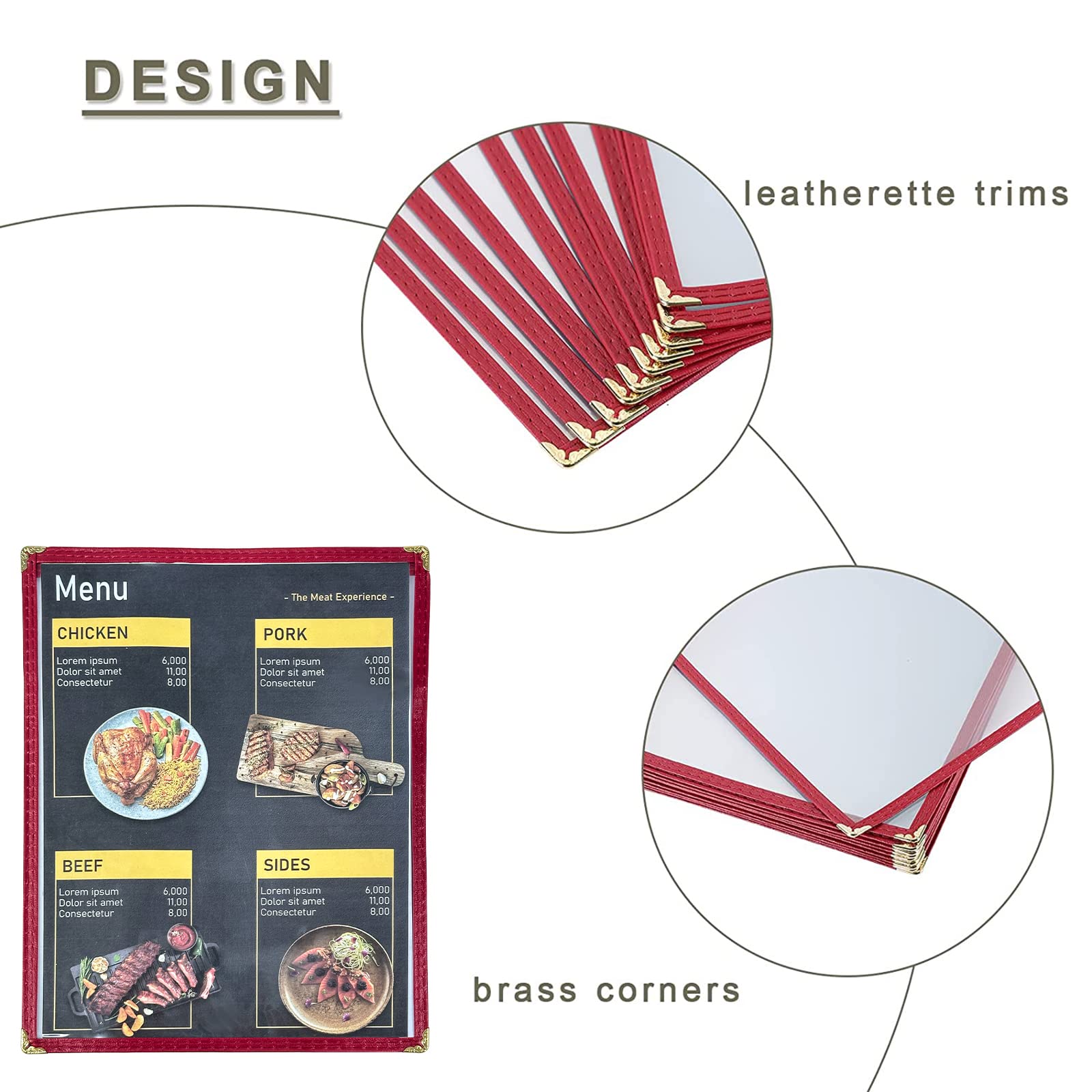 Snapklik.com : FLKQC Menu Covers 8.5 X 11 Restaurant Recipe Menu Covers ...