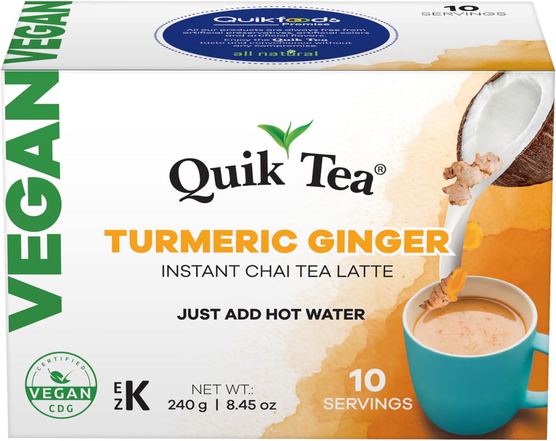 Amazon.com : QuikTea Chai Tea Latte, Tumeric Ginger, 34 Oz, 10 count ...