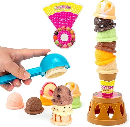 Amazon.com: BigOtters Ice Cream Tower Stacking Toys for Toddlers ...
