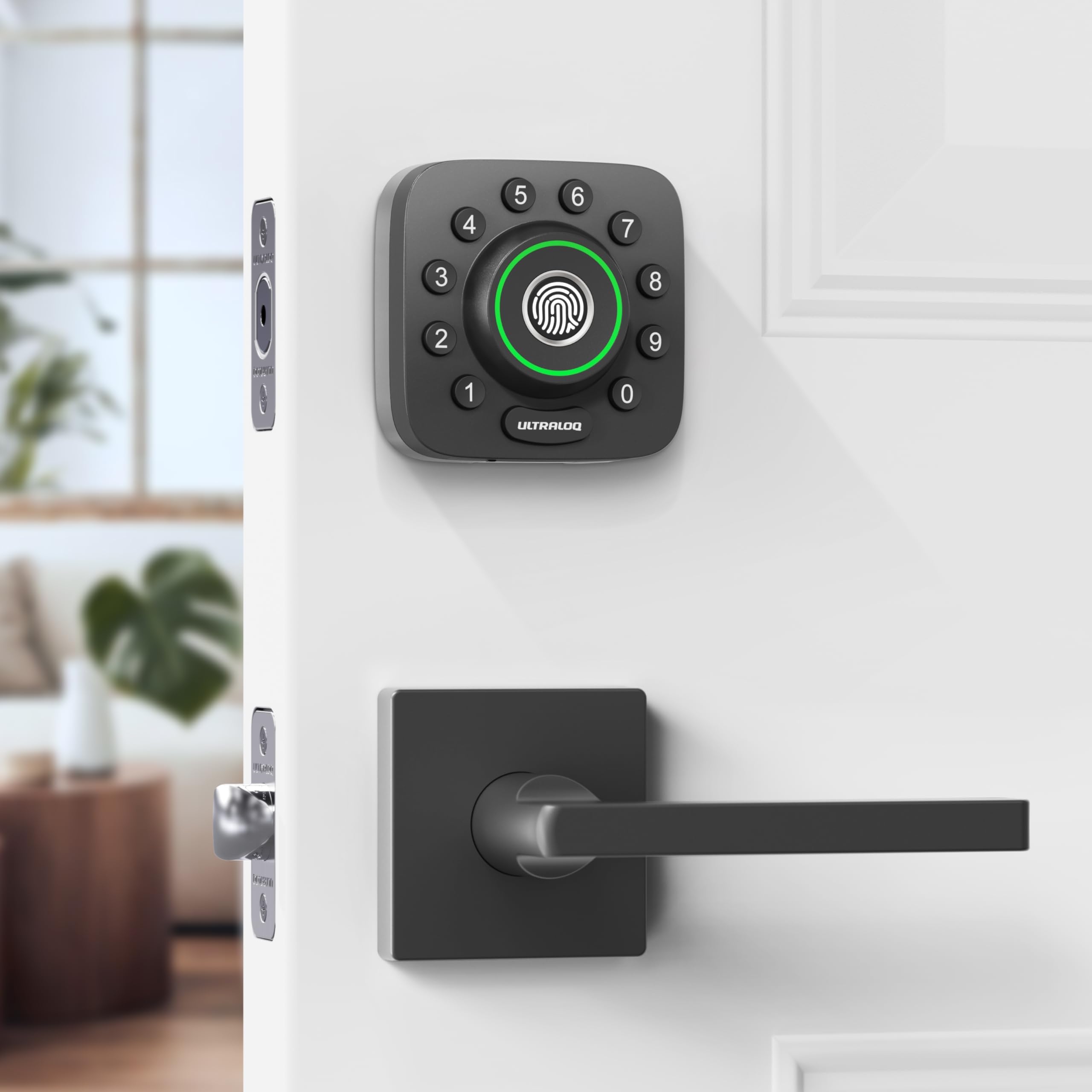 ULTRALOQ U-Bolt Pro Smart Lock with Door Lever, WiFi Bridge Included ...