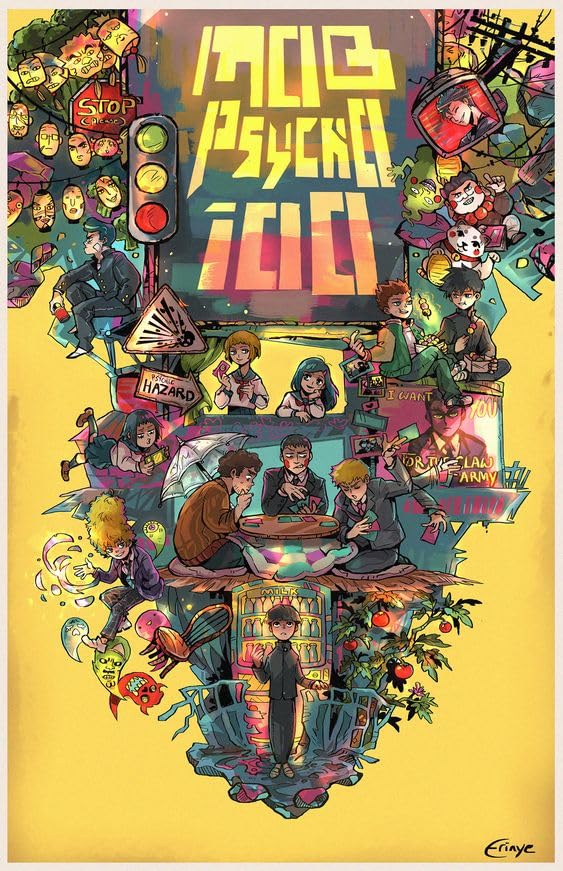 Mob Psycho Anime Poster - 170 GSM 12x18 Unframed Multicolor Perfect for ...