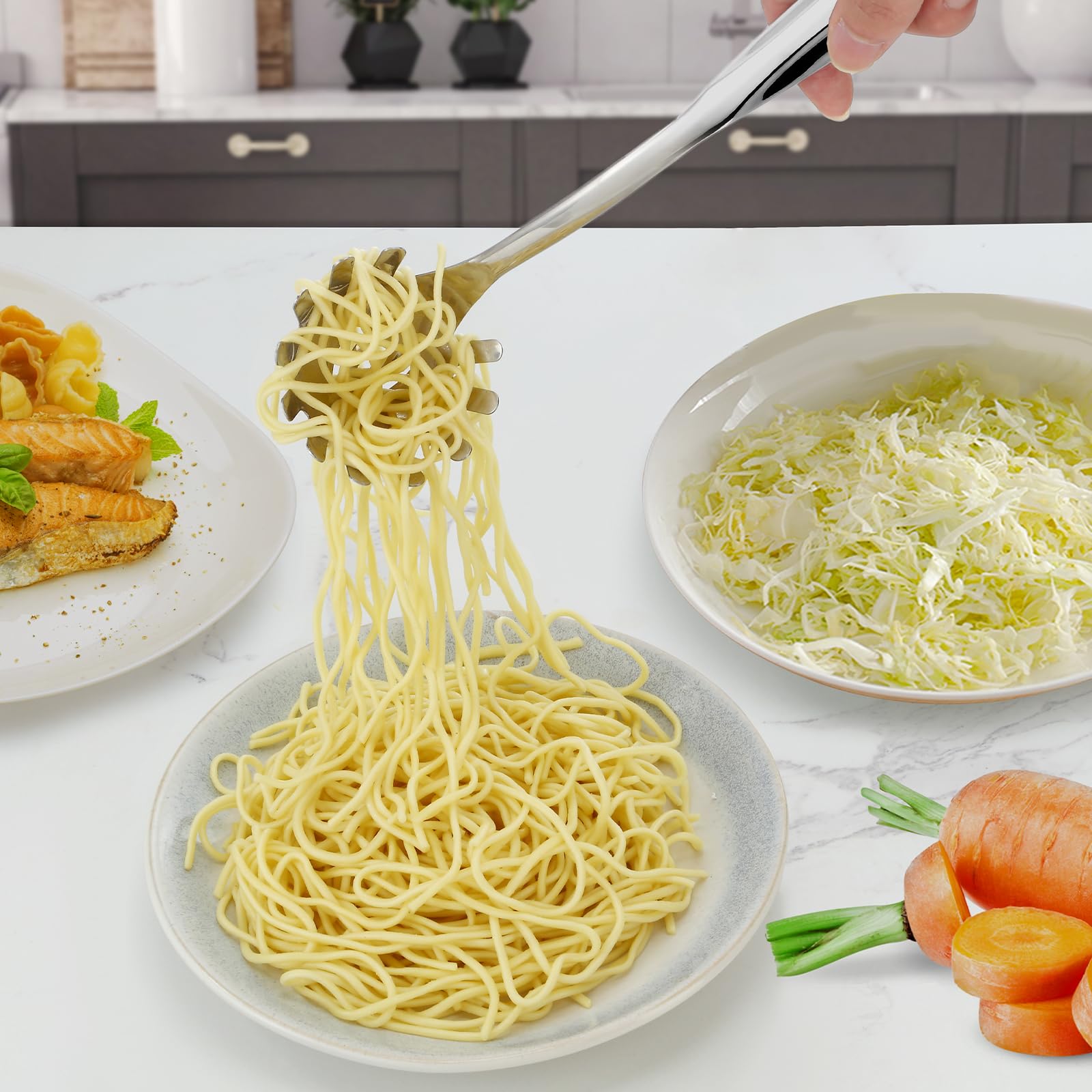 Snapklik.com : Pleafind Spaghetti Spoon, One-Piece Stainless Steel ...