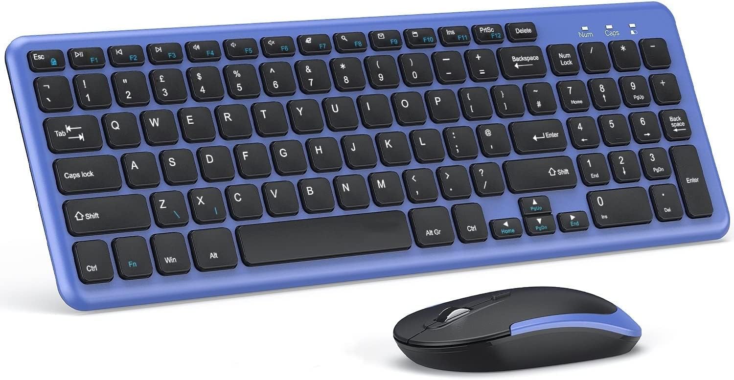 Wireless Keyboard and Mouse Set, 2.4 GHz Wireless USB Keyboard and ...
