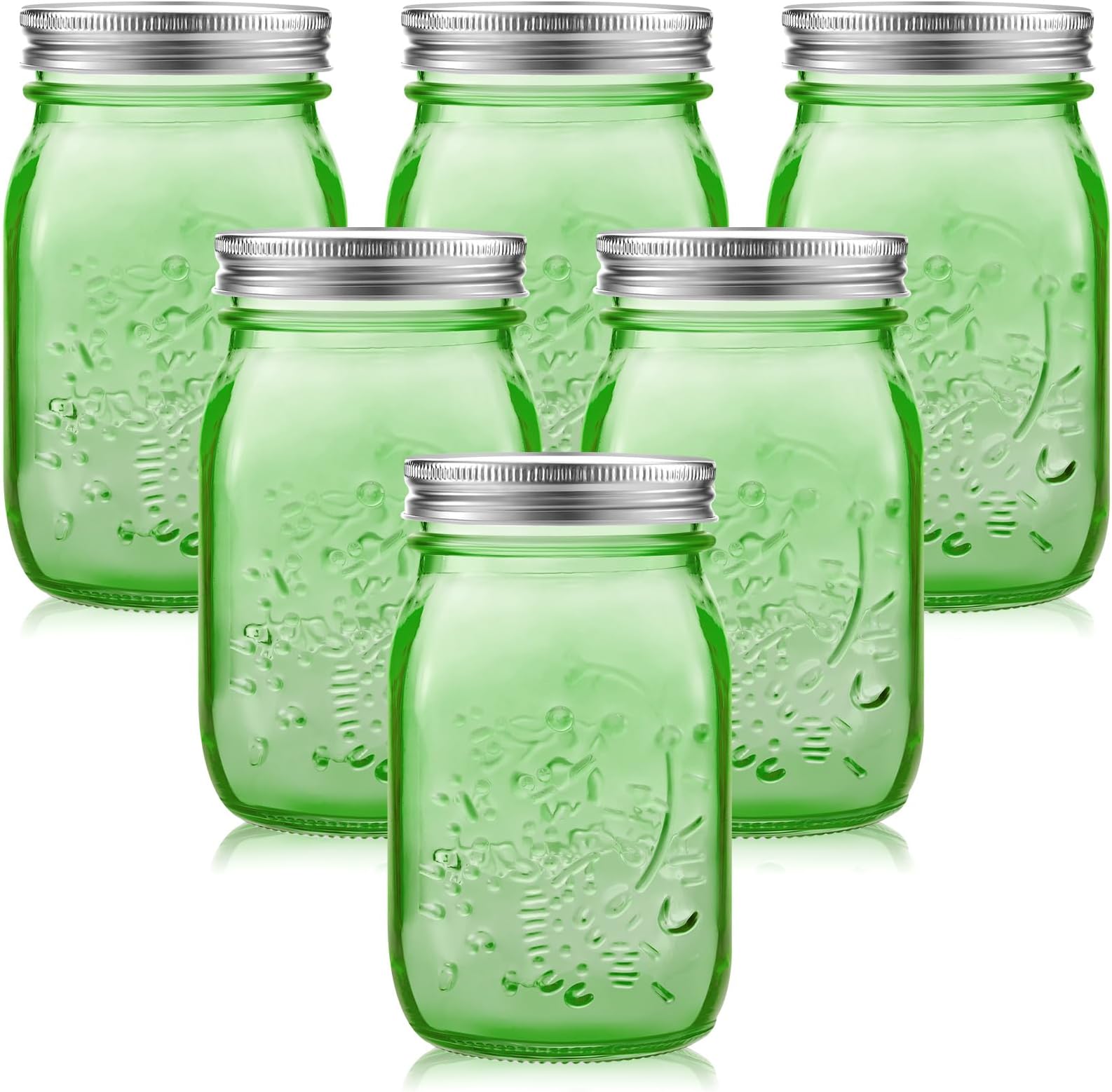 Amazon.com: Yinder 6 Pack 32 oz Mason Jars with Lids Wide Mouth Colored ...