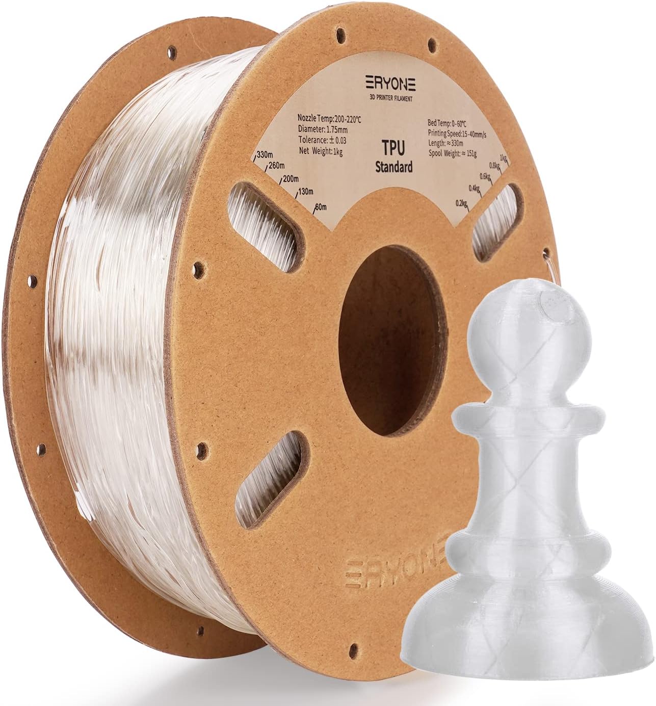 Amazon.com: ERYONE TPU Filament 1.75mm for 3D Printer +/-0.05mm,95A, 0 ...