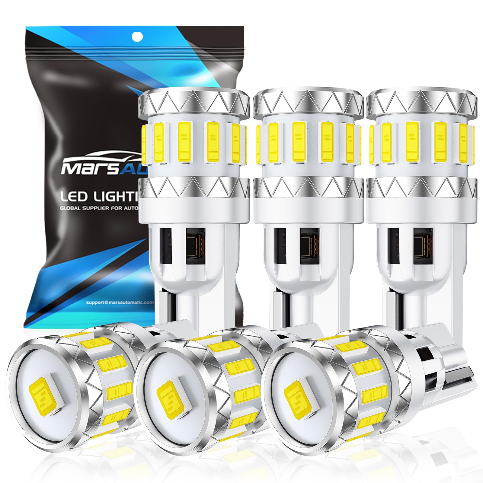 Amazon.com: Marsauto Upgraded 194 LED Light Bulb White, 168 2825 T10 ...