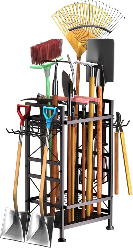 Amazon.com: Garden Tool Organizer with Double Hook Sets, Metal Yard ...