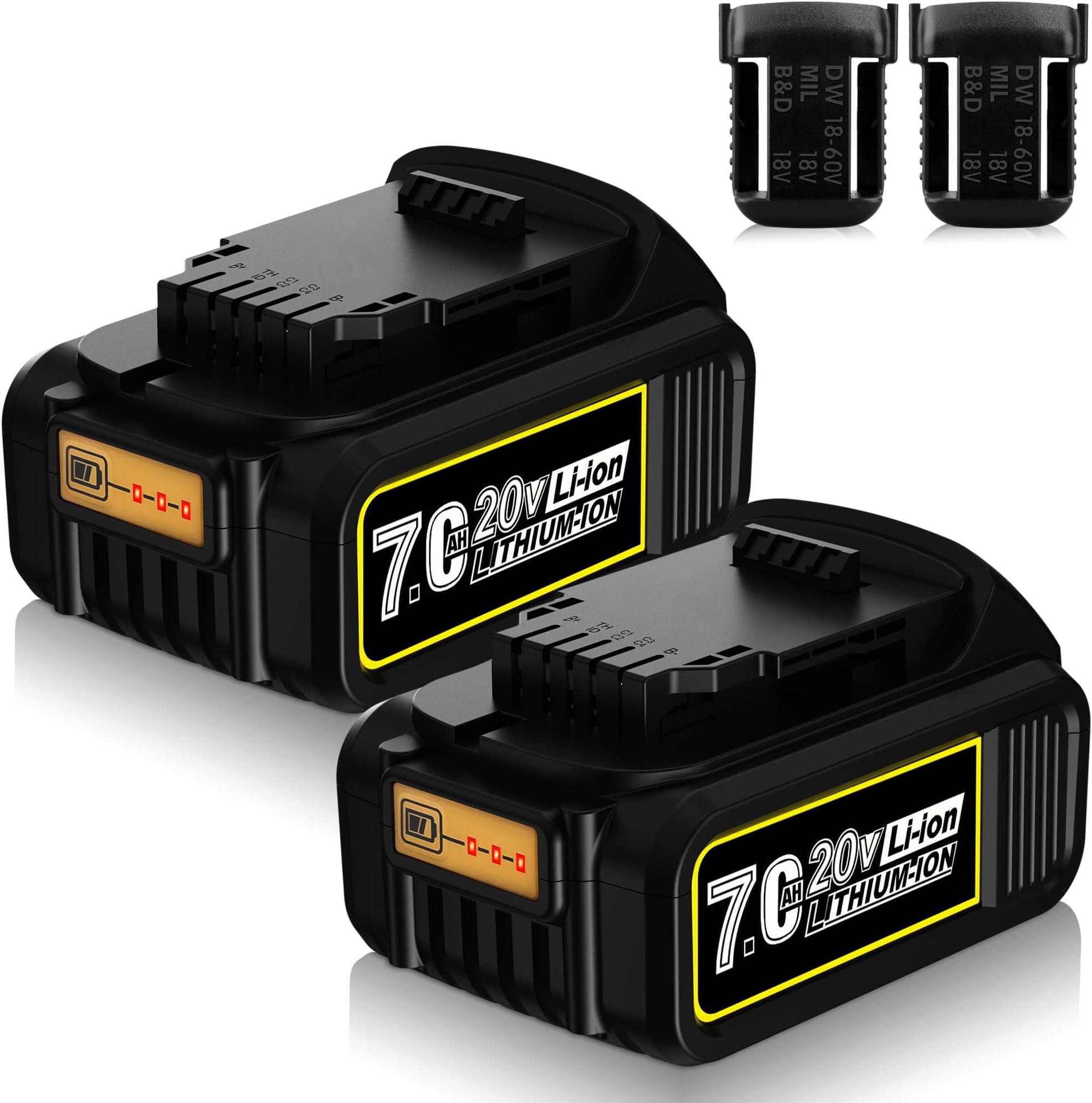 Amazon.com: OGJUNX Upgraded 2 Pack 7.0Ah DCB207 Battery Replace for ...