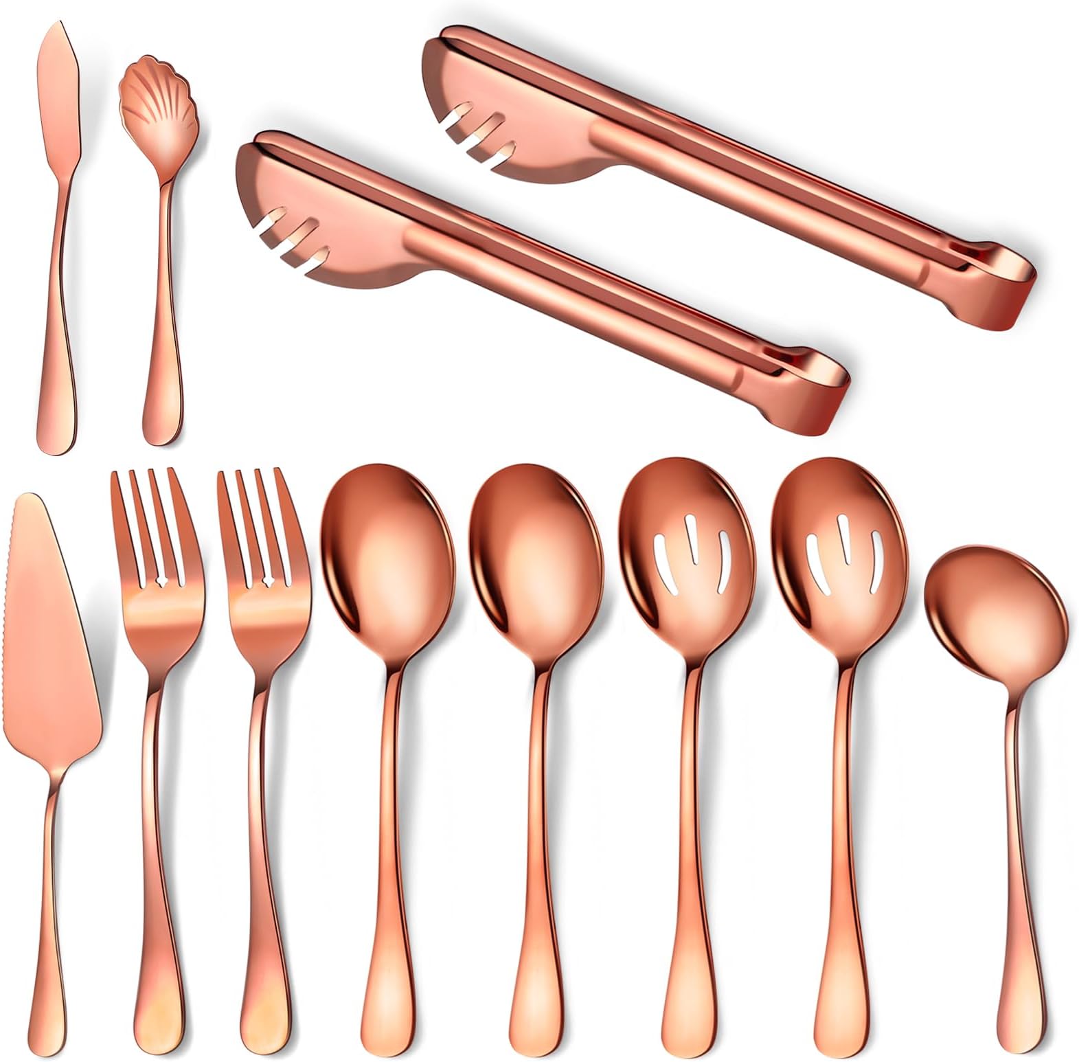 Amazon.com | HOMQUEN 6-Piece Copper Serving Flatware Silverware Set ...