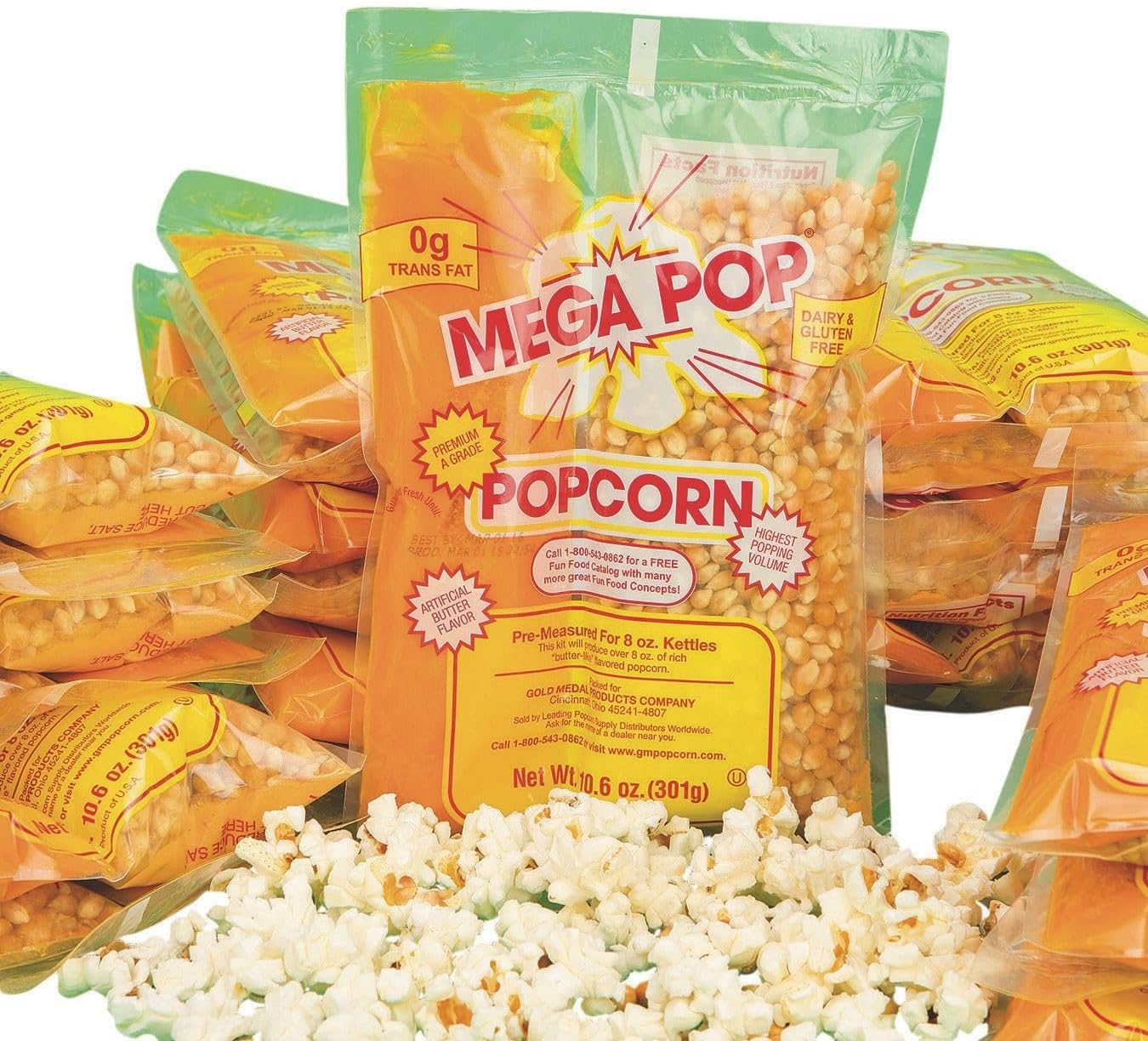 Amazon.com: Mega PopA Corn, Oil and Salt Kit for Popcorn Makers with a ...