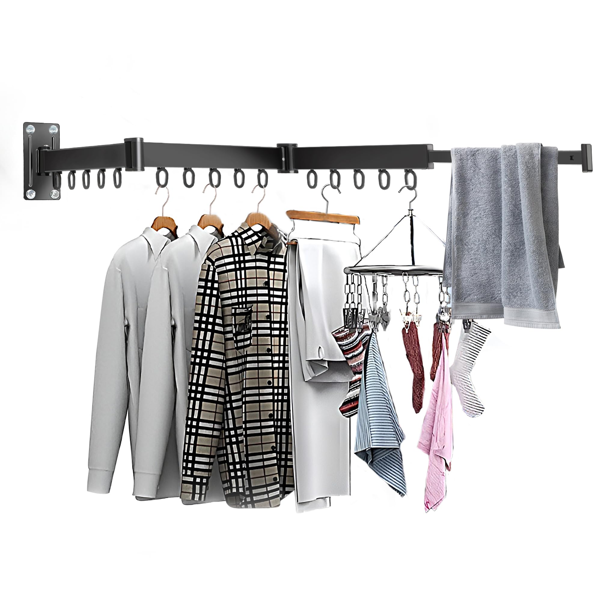 Neilos Clothes Drying Rack, Space Saving Wall Mounted Drying Racks for ...