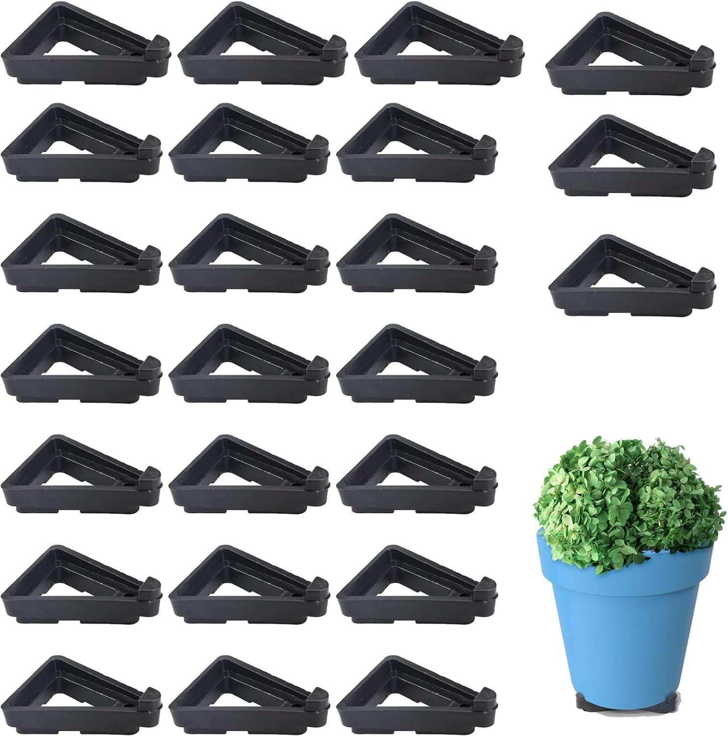 Mystiqut 24Pcs Triangle Toes Plant Pot Feet - Invisible Risers for ...