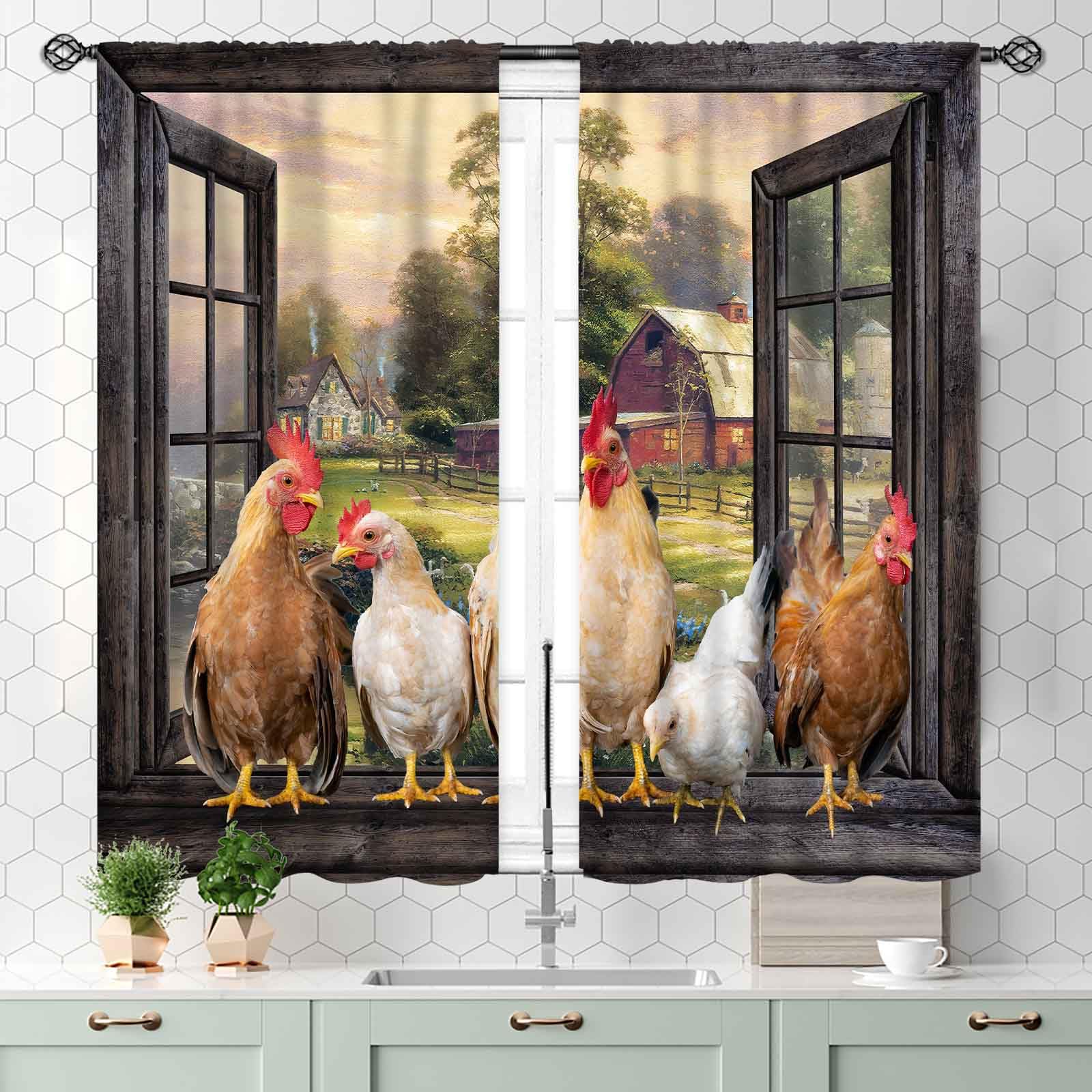 Rooster Curtains Country Rooster Curtains