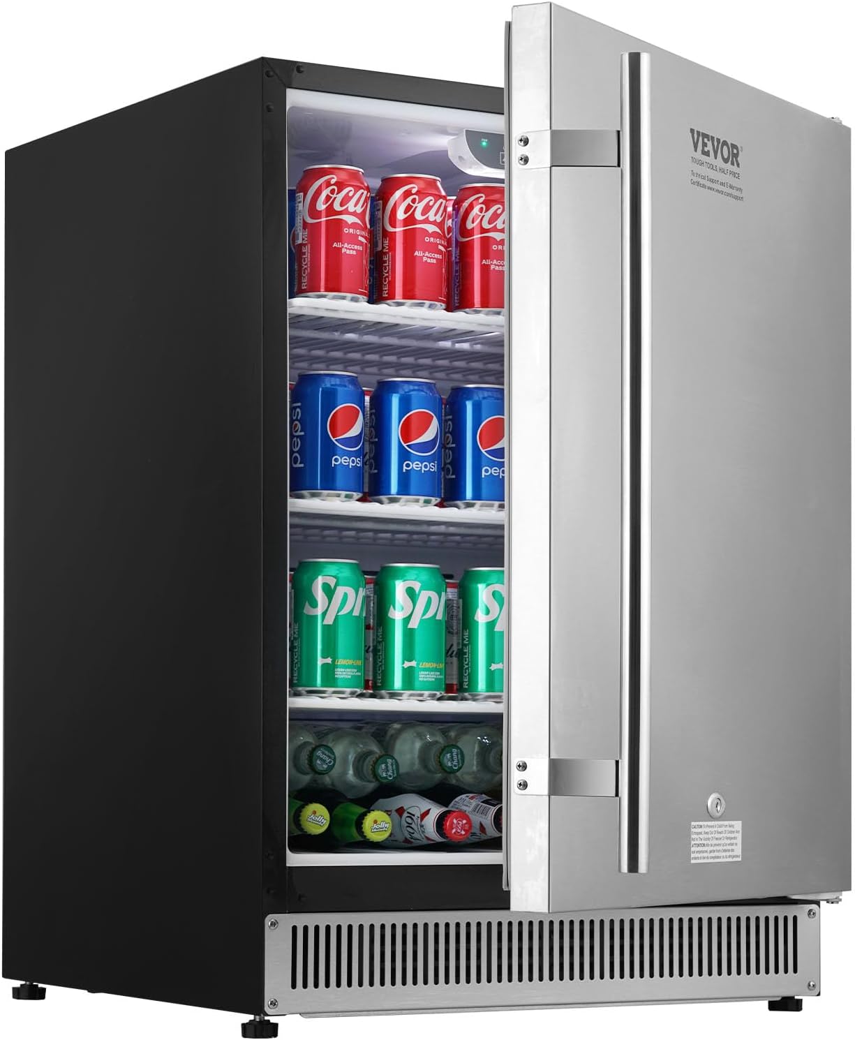VEVOR 24 inch Indoor/Outdoor Beverage Refrigerator, 185QT Undercounter ...