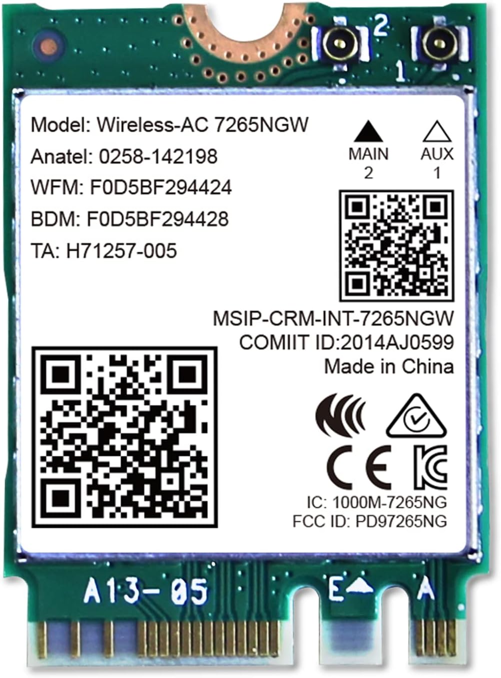 Amazon.com: Realtek RTL8821CE PCI-Express 802.11AC WLAN Bluetooth 4.2 ...