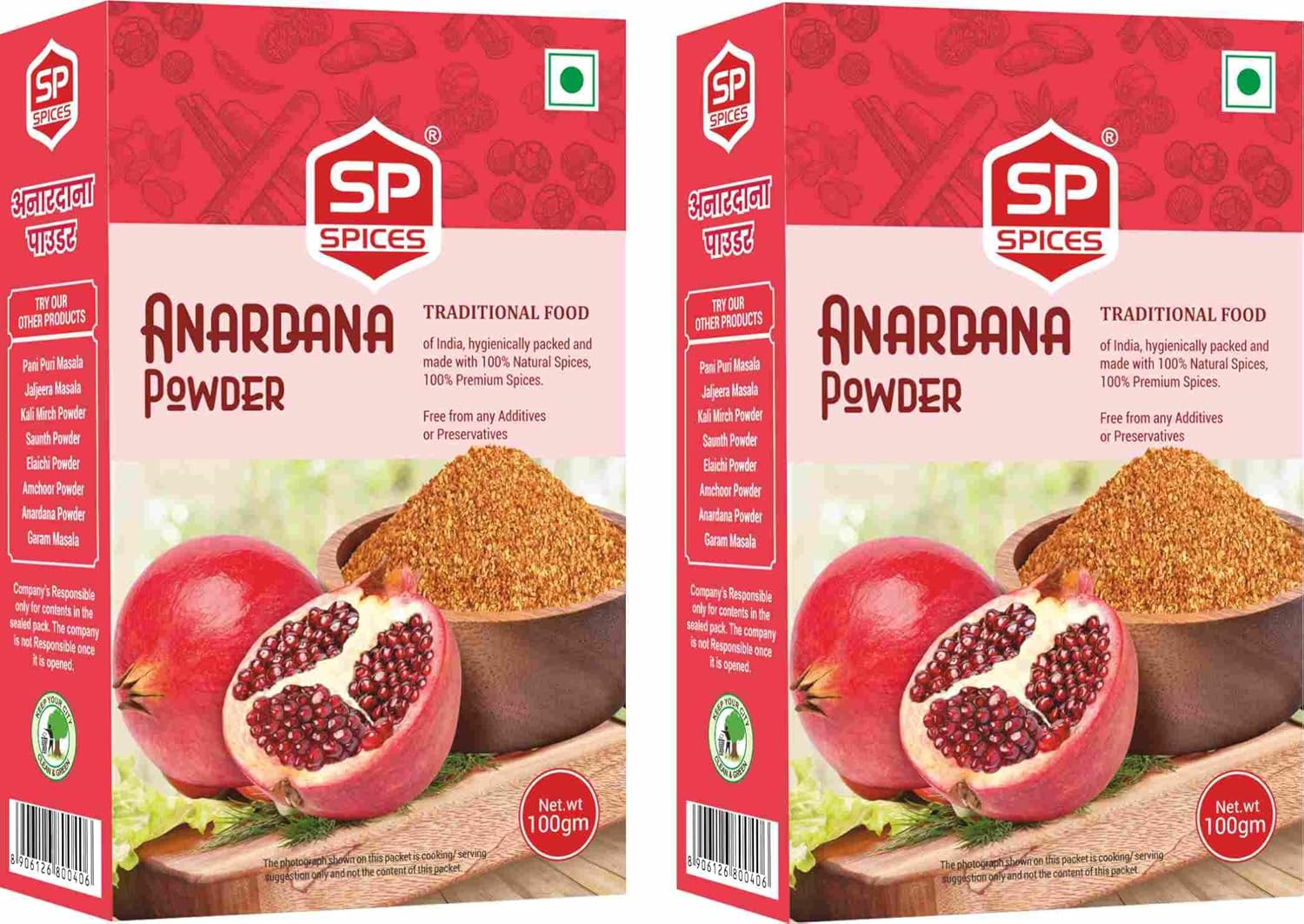 SP SPICES Anardana Powder (2 X 100g) - Pure, Fresh, Organic Dried ...