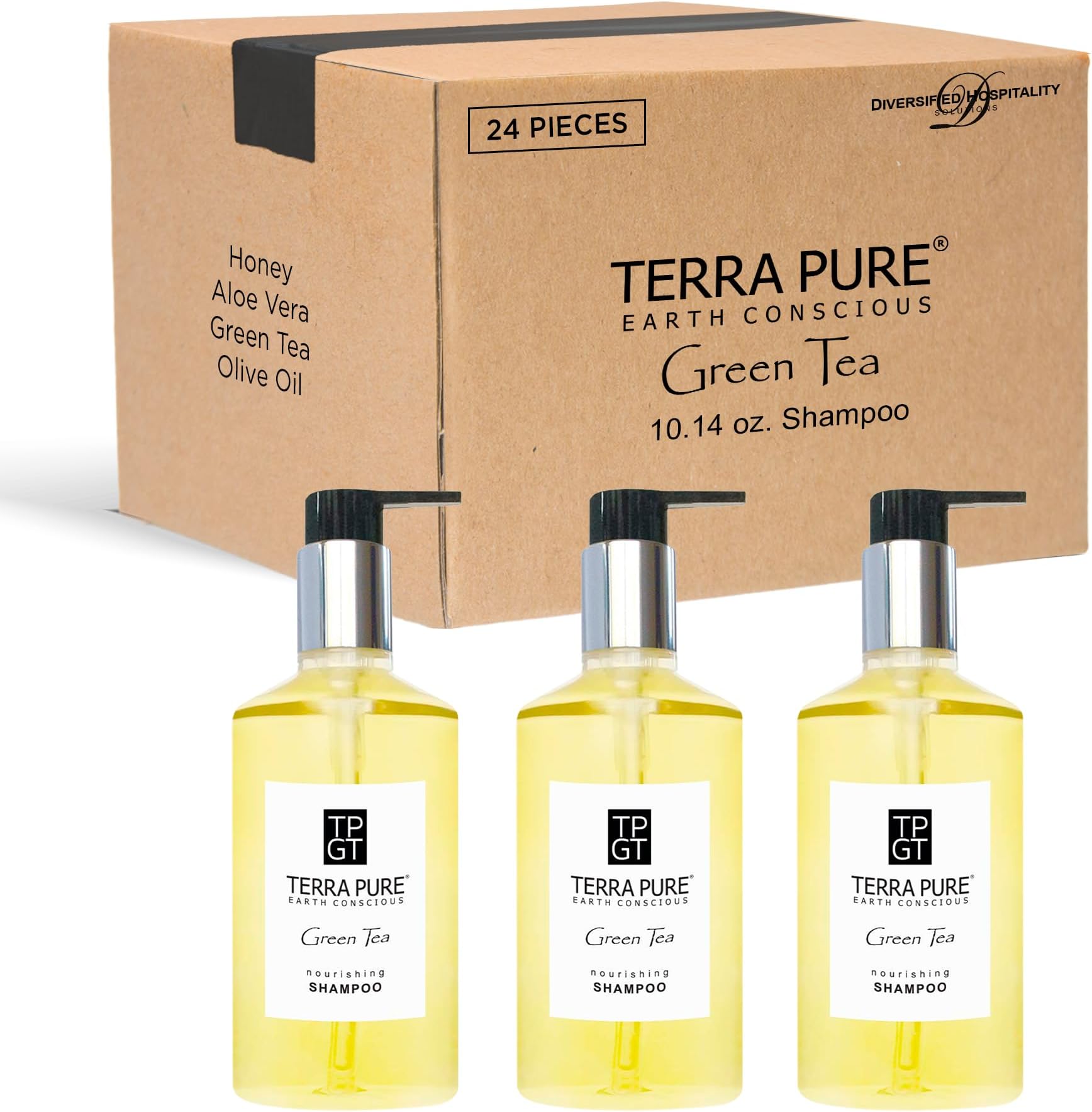 Amazon.com : Terra Pure Green Tea Shampoo, 10.14 oz. With Organic Honey ...