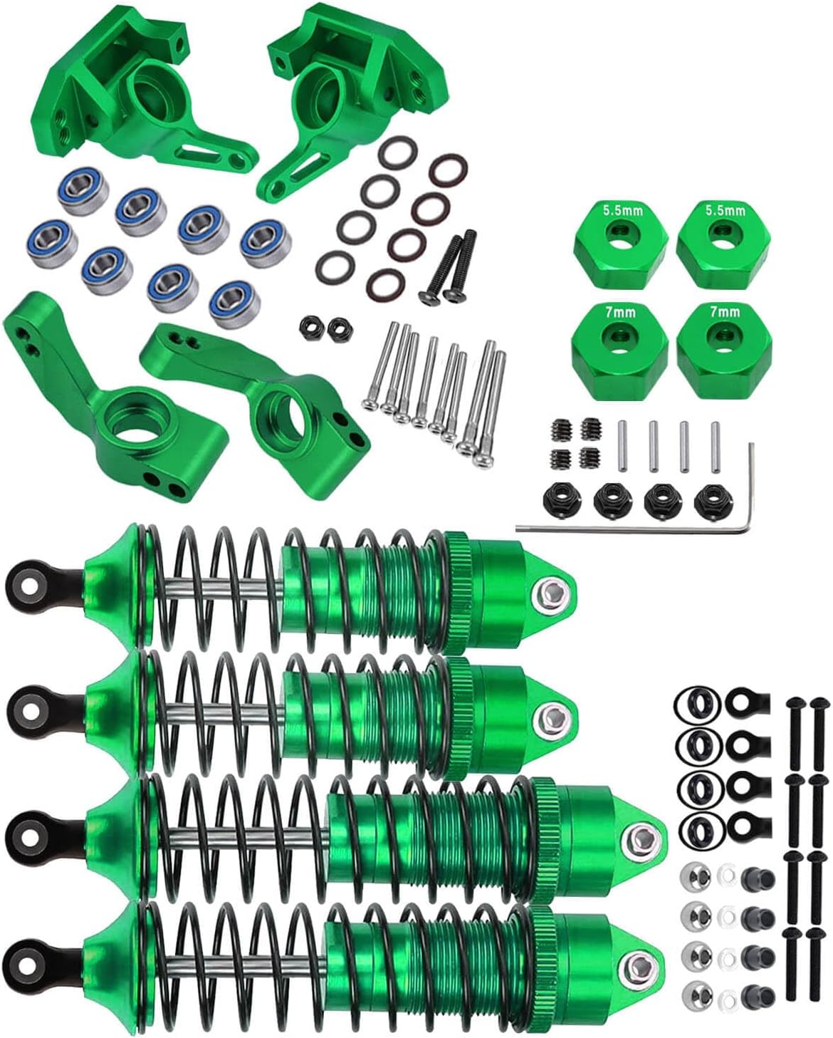 Amazon.com: RCMYou Front Rear RC Shocks,Caster Block,Steering Blocks ...