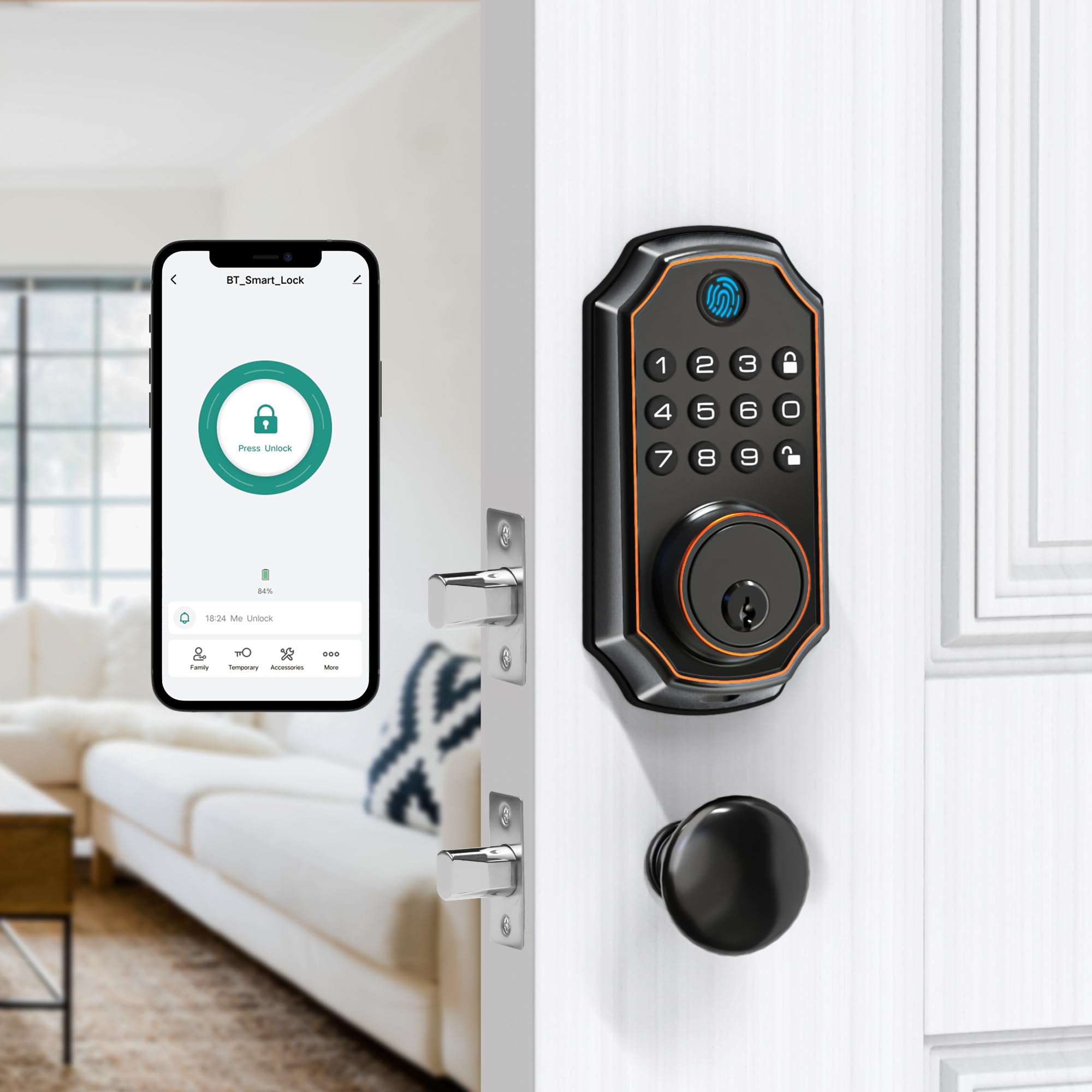 Amazon.com: LOCK&SOLVER Keyless Entry Door Lock, Smart Lock for Front ...