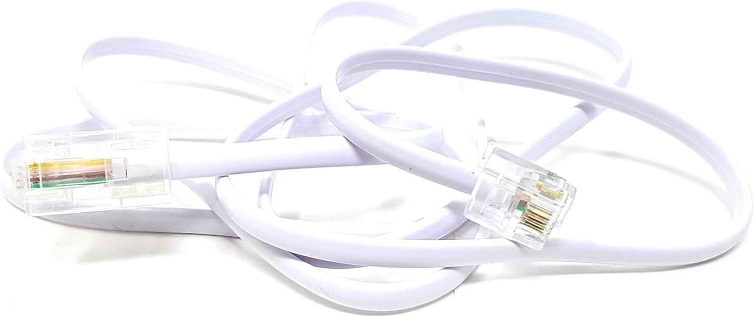 MainCore 1m long White RJ11 to RJ45 / ADSL Modem, Broadband Data 4 wire ...