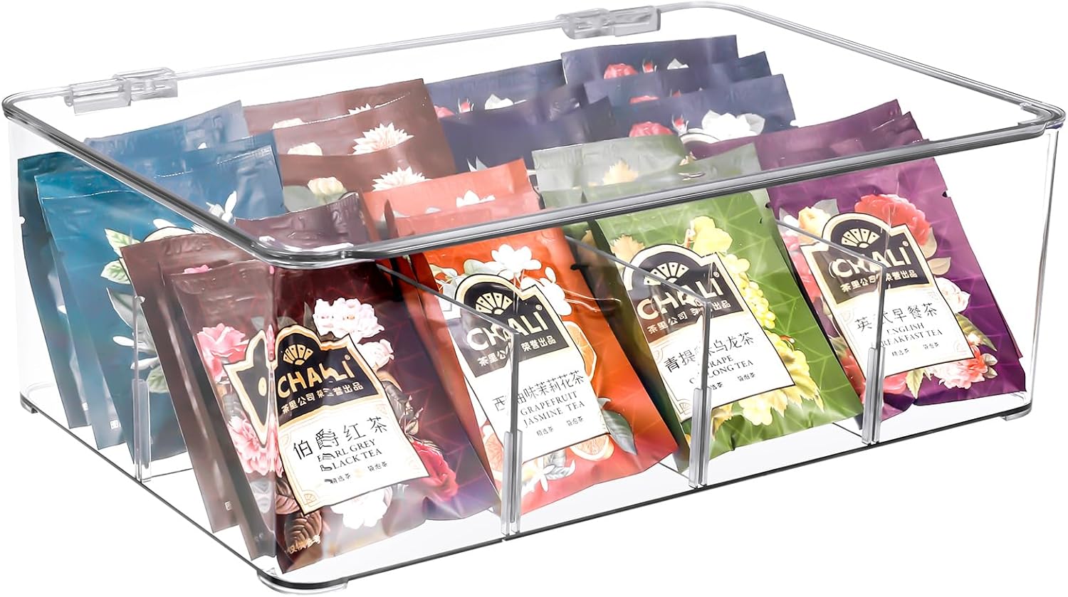 1Pcs Tea Storage Boxes,Plastic Tea Bag Holder,8 Compartments Tea ...