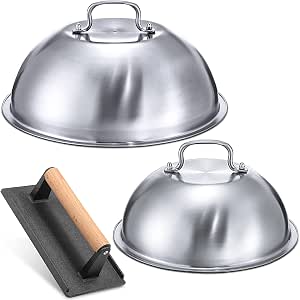 Amazon.com : Amyhill 3 Pcs Cast Iron Griddle Press Cheese Melting Grill ...