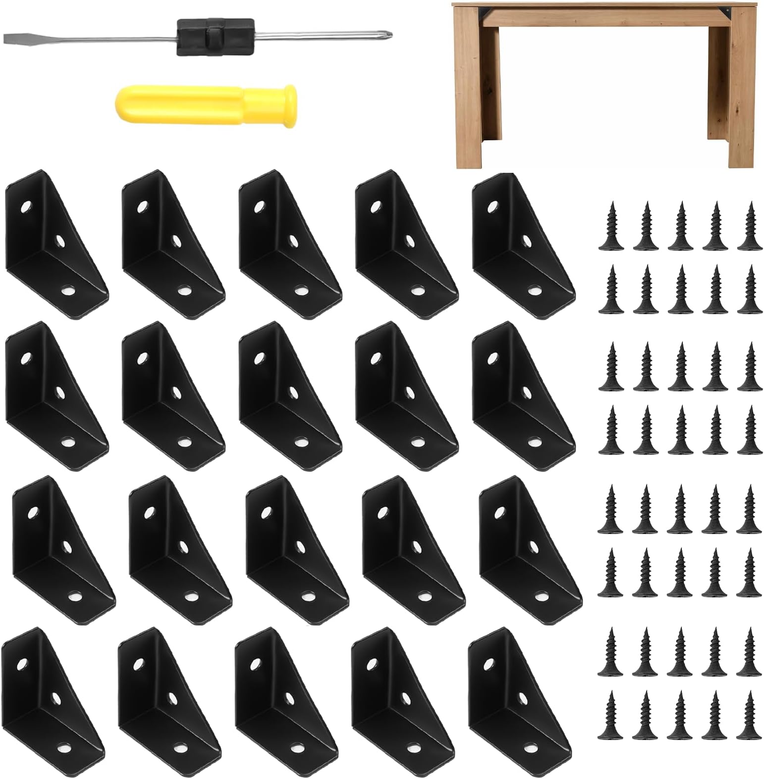 10 Pièces d'Angles en Métal, Coin Métallique Noir 90 Degrés, Connecteur ...