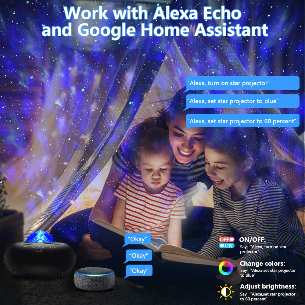 Star Projector BTK10 Bluetooth Smart Galaxy Projector - Voice ...