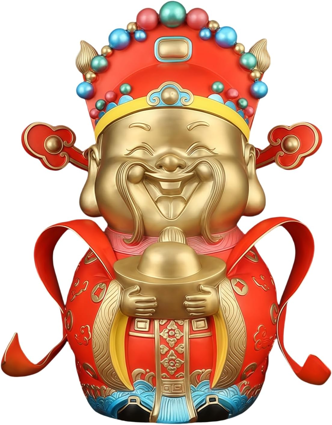 Amazon.com: Pure Copper CAI Shen Statue - God of Wealth and Fortune ...