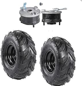 Amazon.com: YC Yier 2PCS 145/70-6 Tires Rims With 6 inch Go-Kart Wheels 145x70-6 & 3 Stud Drum ...
