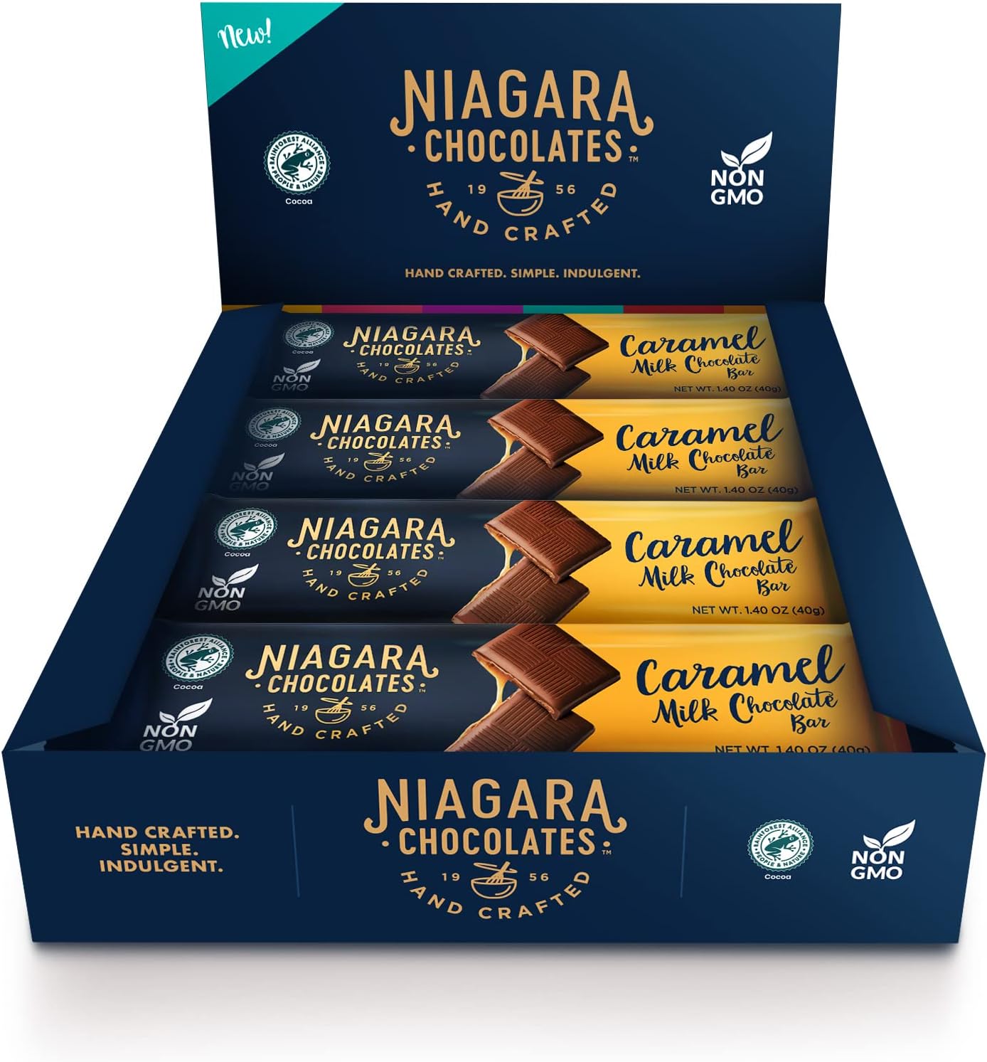 Amazon.com: Niagara Chocolates Caramel 1.4oz Milk Chocolate Bars (16 ...
