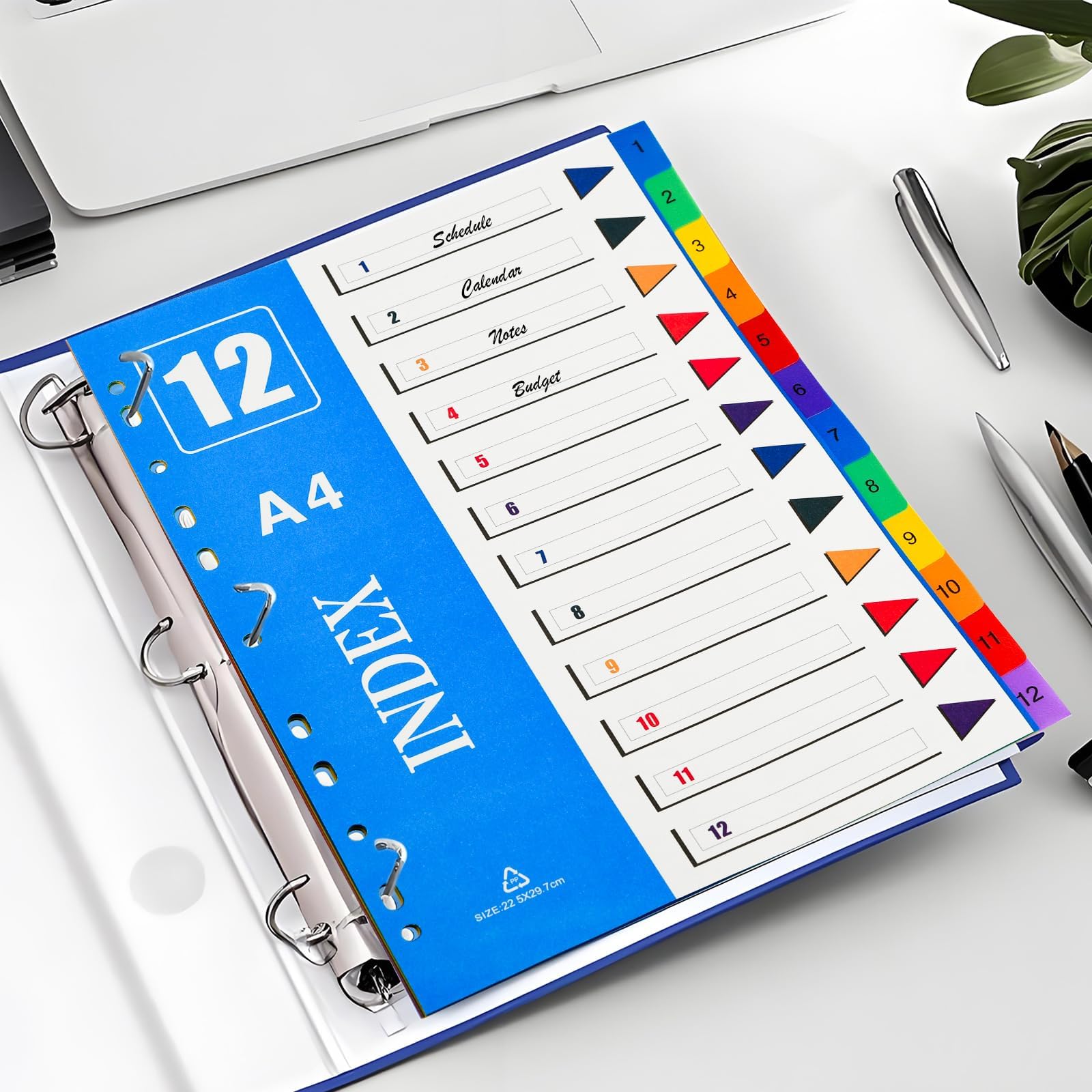 A4 File Dividers 4Pcs, Ancable Plastic A4 File Dividers for Lever Arch ...