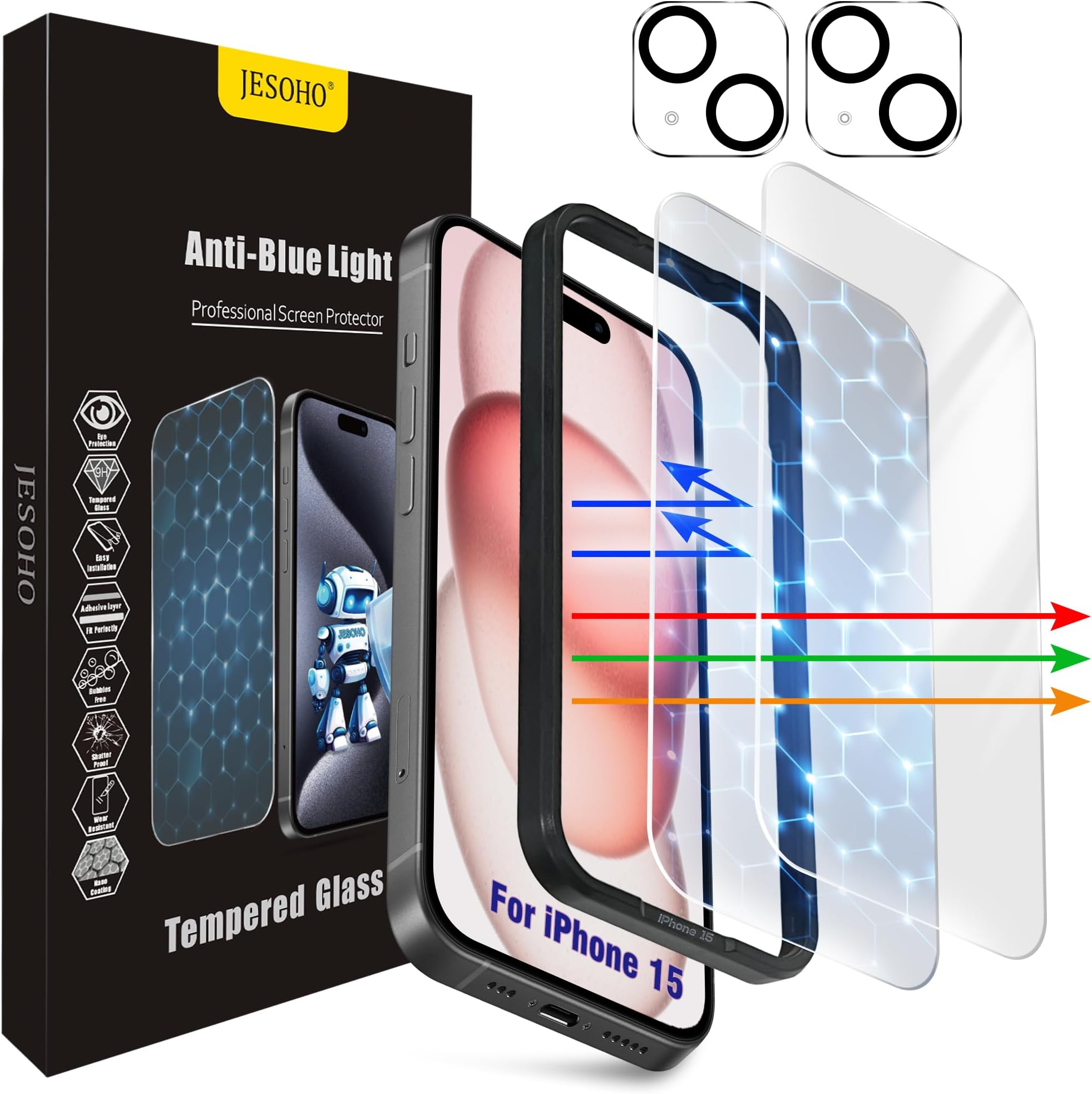 Amazon.com: Ocushield Anti Blue Light Tempered Glass Screen Protector ...