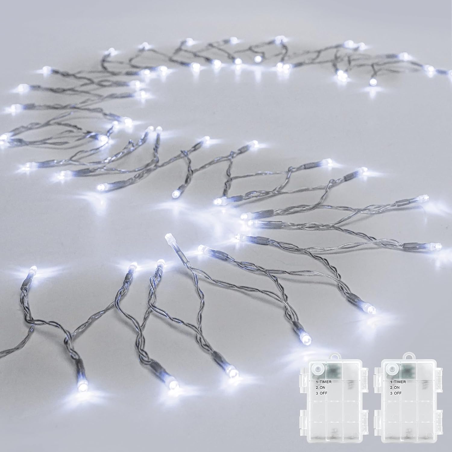 cshare String Lights Outdoor Waterproof 9.8ft 30 LED, Cool White Fairy ...