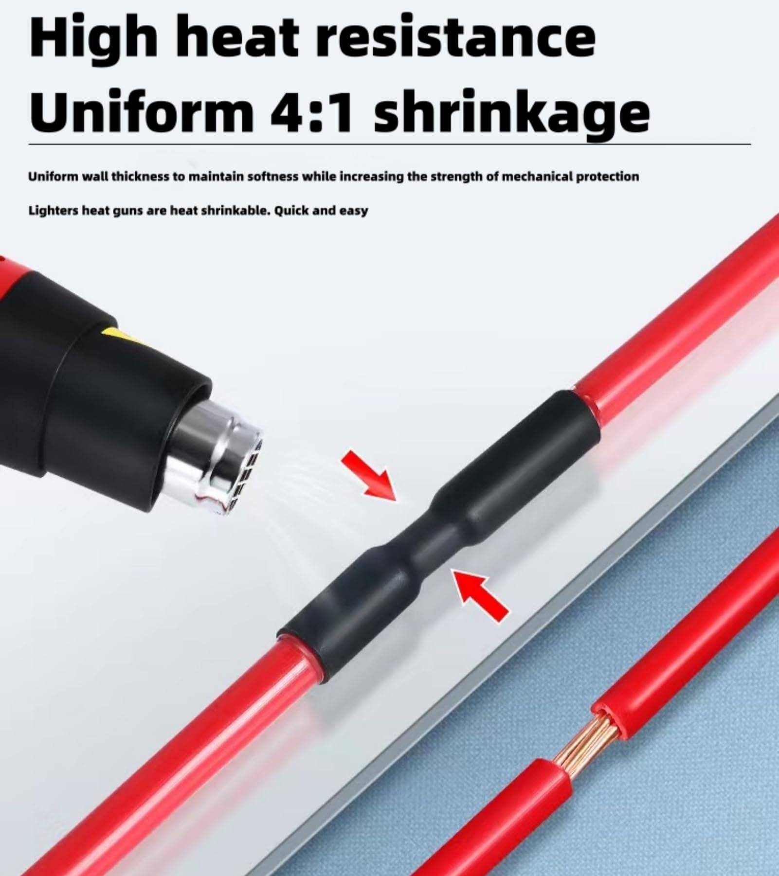 2:1 Shrink Ratio Tubing 3.2mm X 3m Heat Shrink Tubing Black - 3mm Cable ...