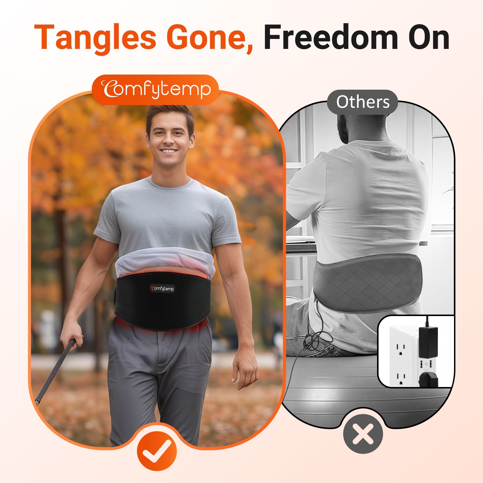 Snapklik.com : Comfytemp 5000mAh Portable Red Light Therapy Belt For ...