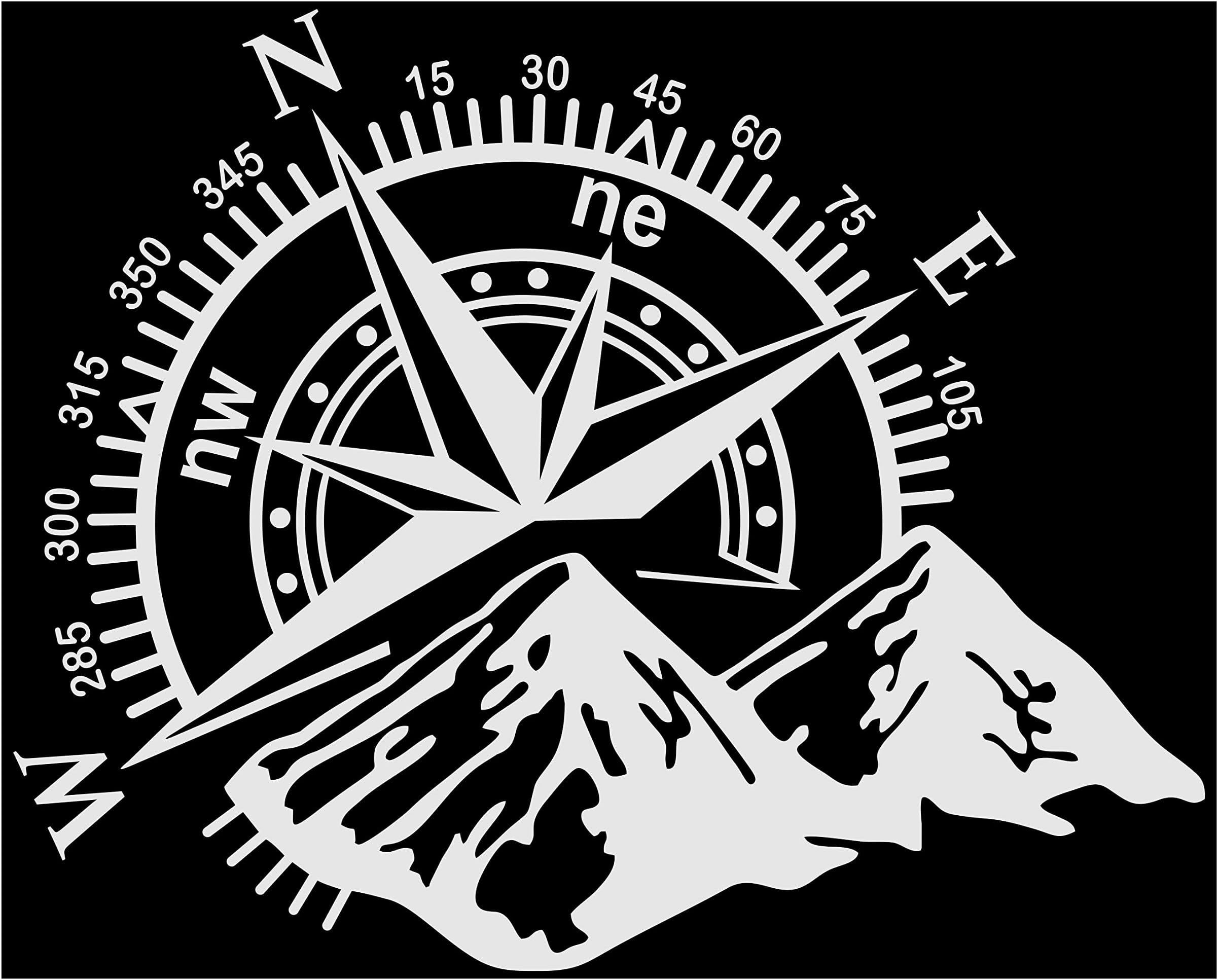 ARWY Vinyl Compass Wall Car Bike Reusable Self-Adhesive Sticker , 0.11 ...