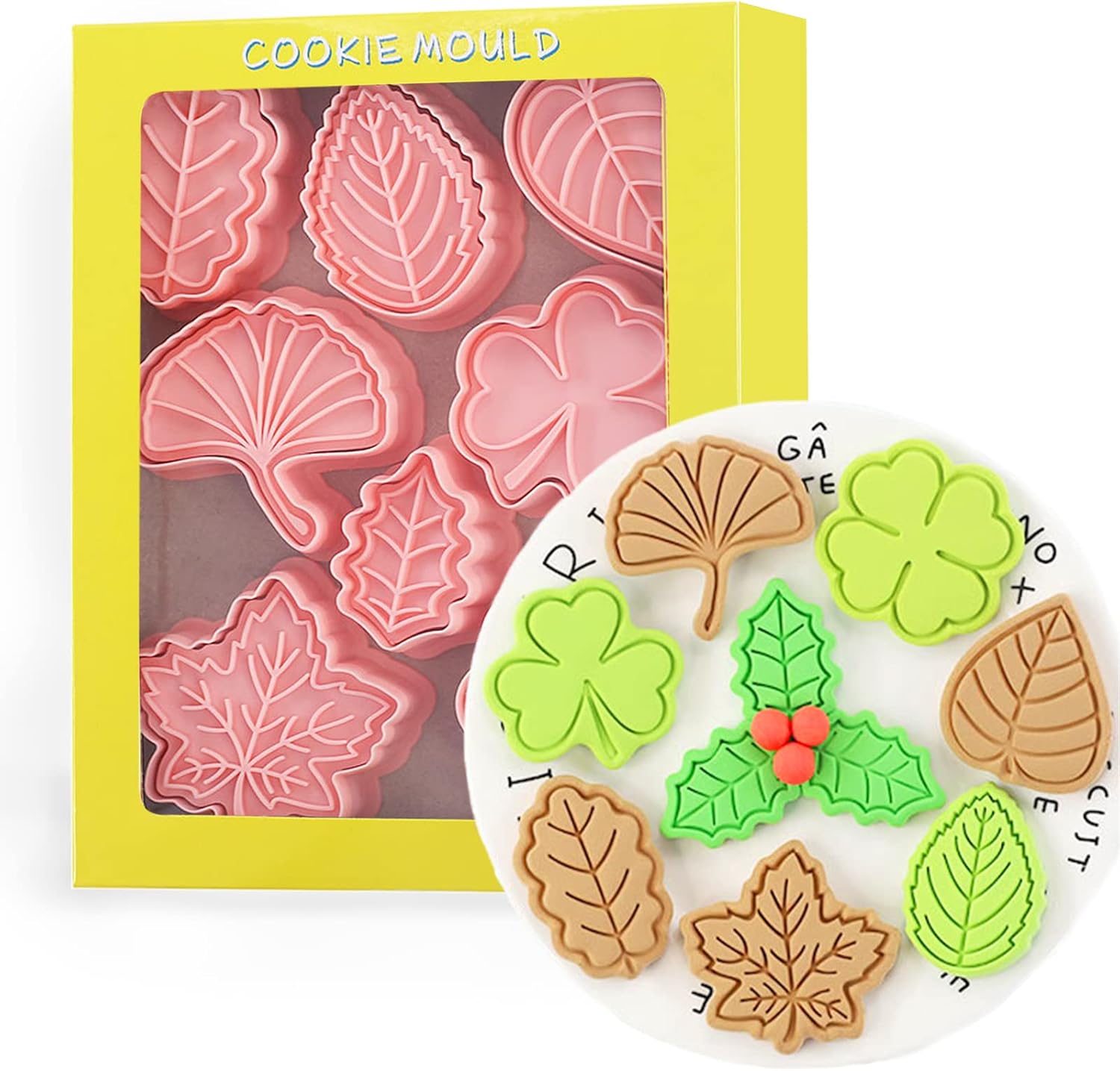 Amazon.com: Tuxxzis 8-Pcs Fall Leaves Cookie Cutter Set 3D Holly, Oak ...