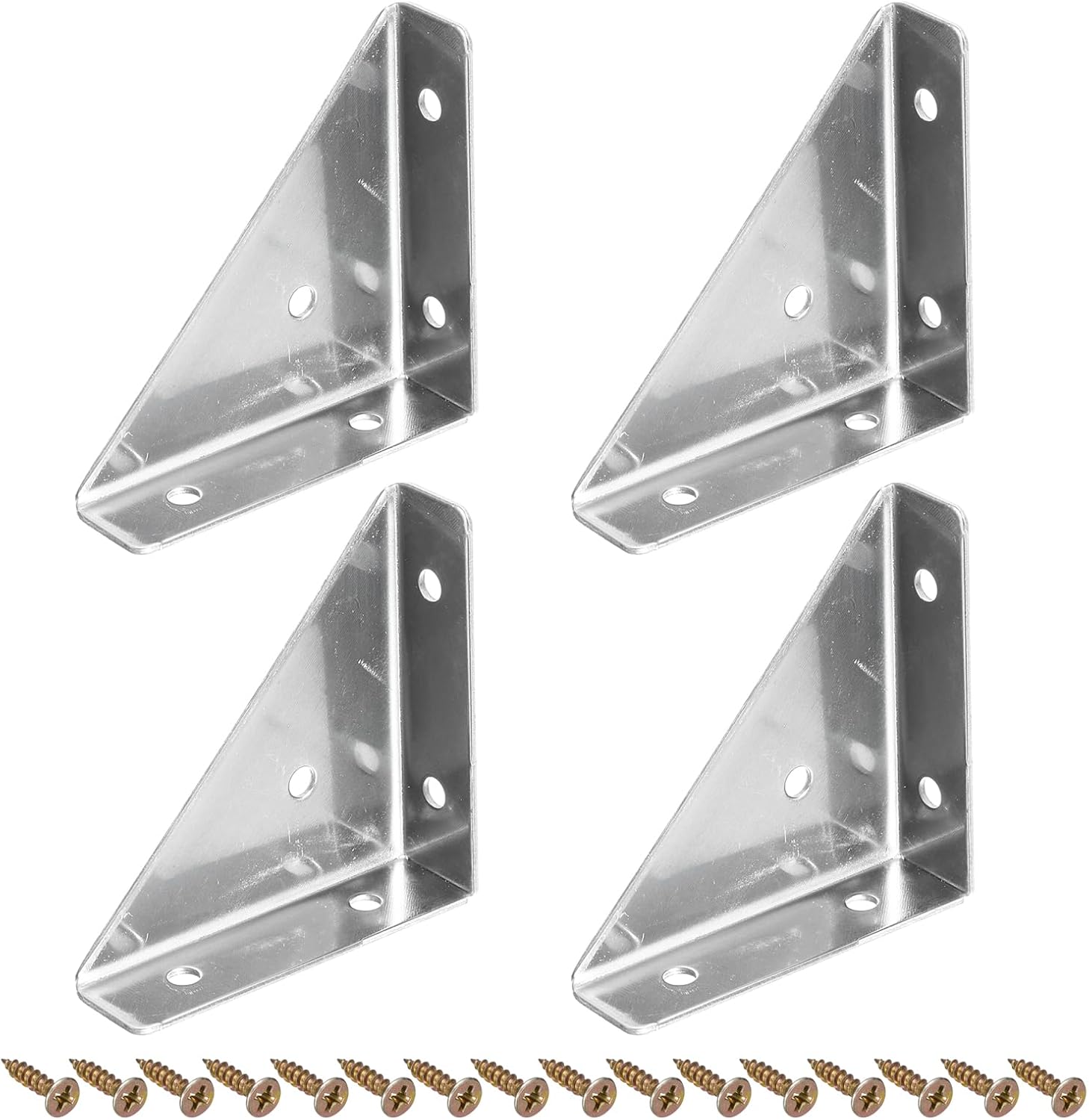 Amazon.com: uxcell 4Pcs Angle Corner Brackets 66mm x 66mm, Stainless ...
