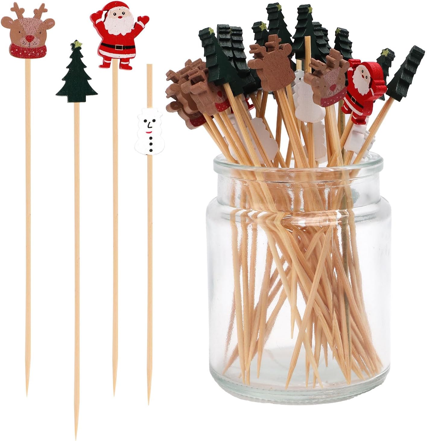 Amazon.com | 100pcs Christmas Toothpicks, Mix Styles Christmas Cocktail ...