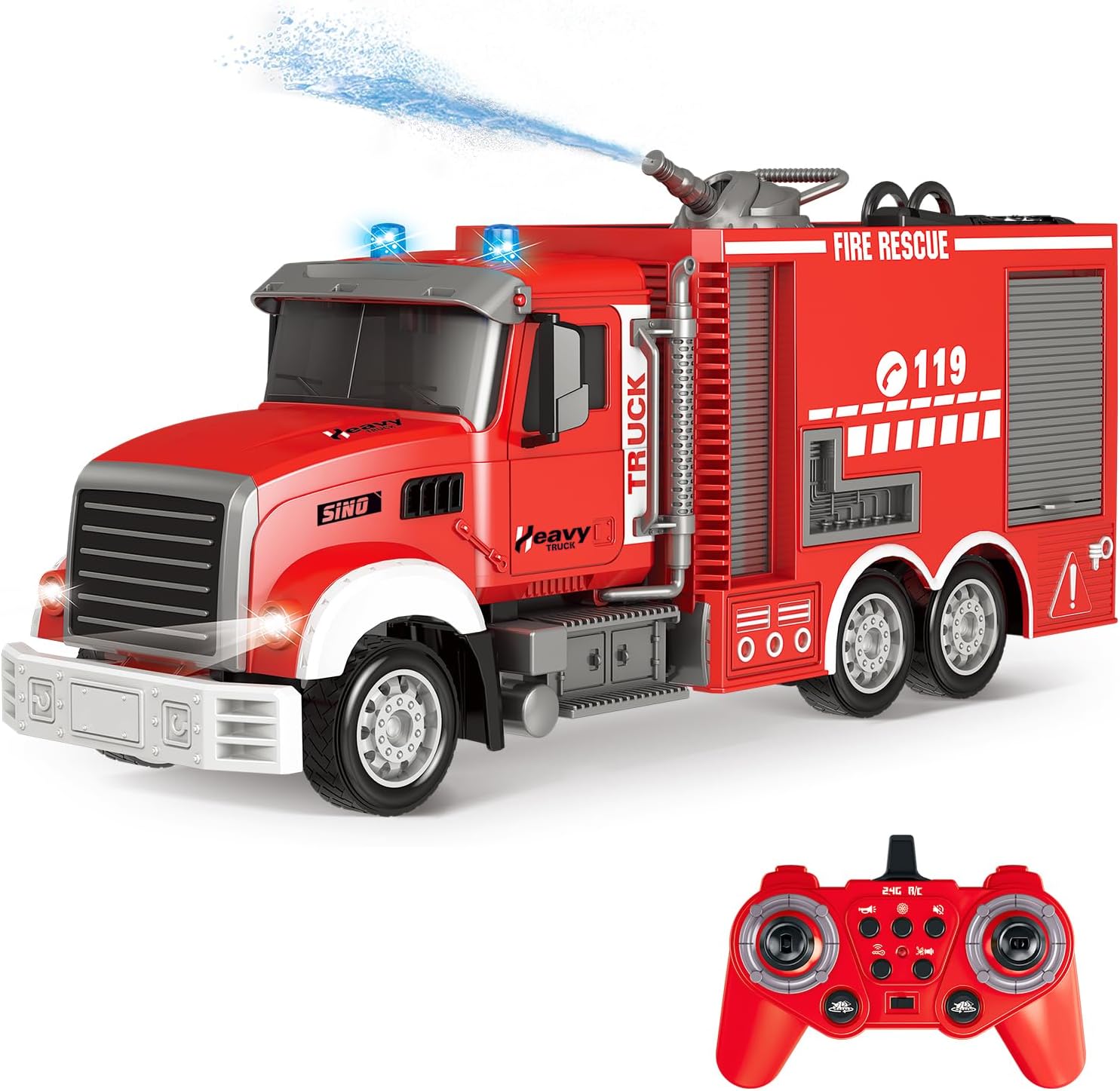 Amazon.com: QuirkyGlee RC Fire Truck Toy - Remote Control Toy Fire ...