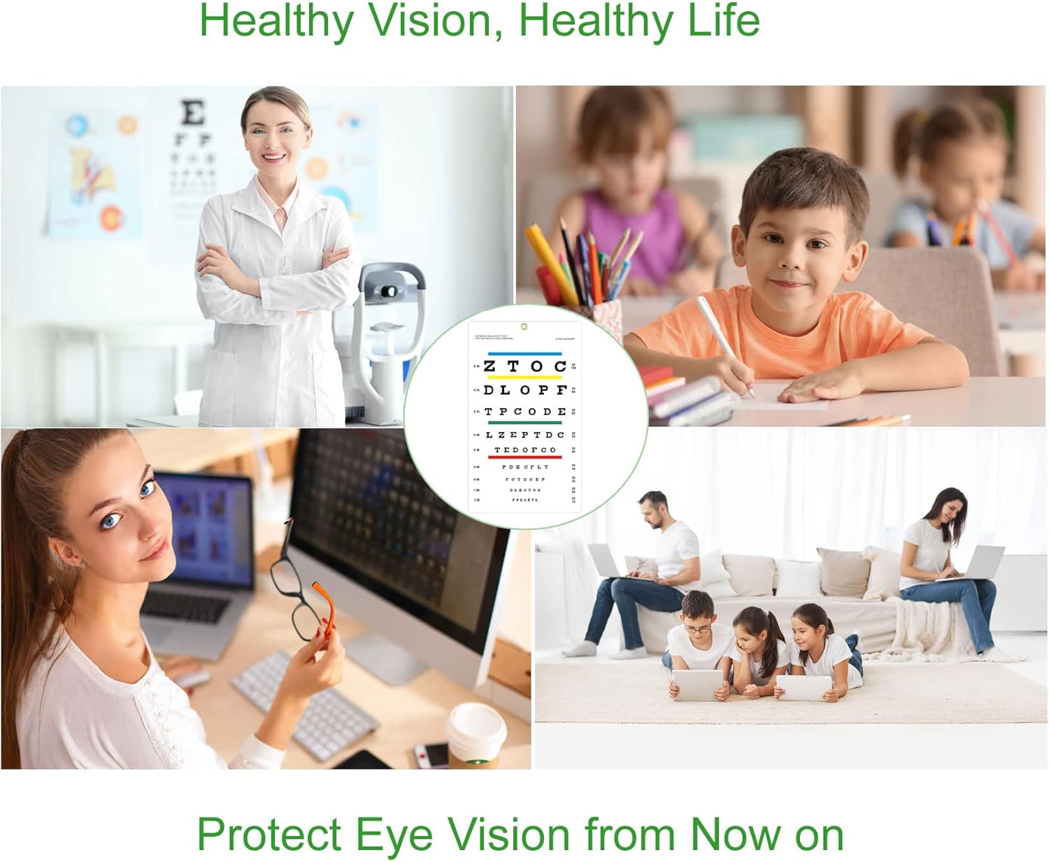 Upgraded Snellen Eye Chart for Eye Exams - 20 Feet Comoros | Ubuy