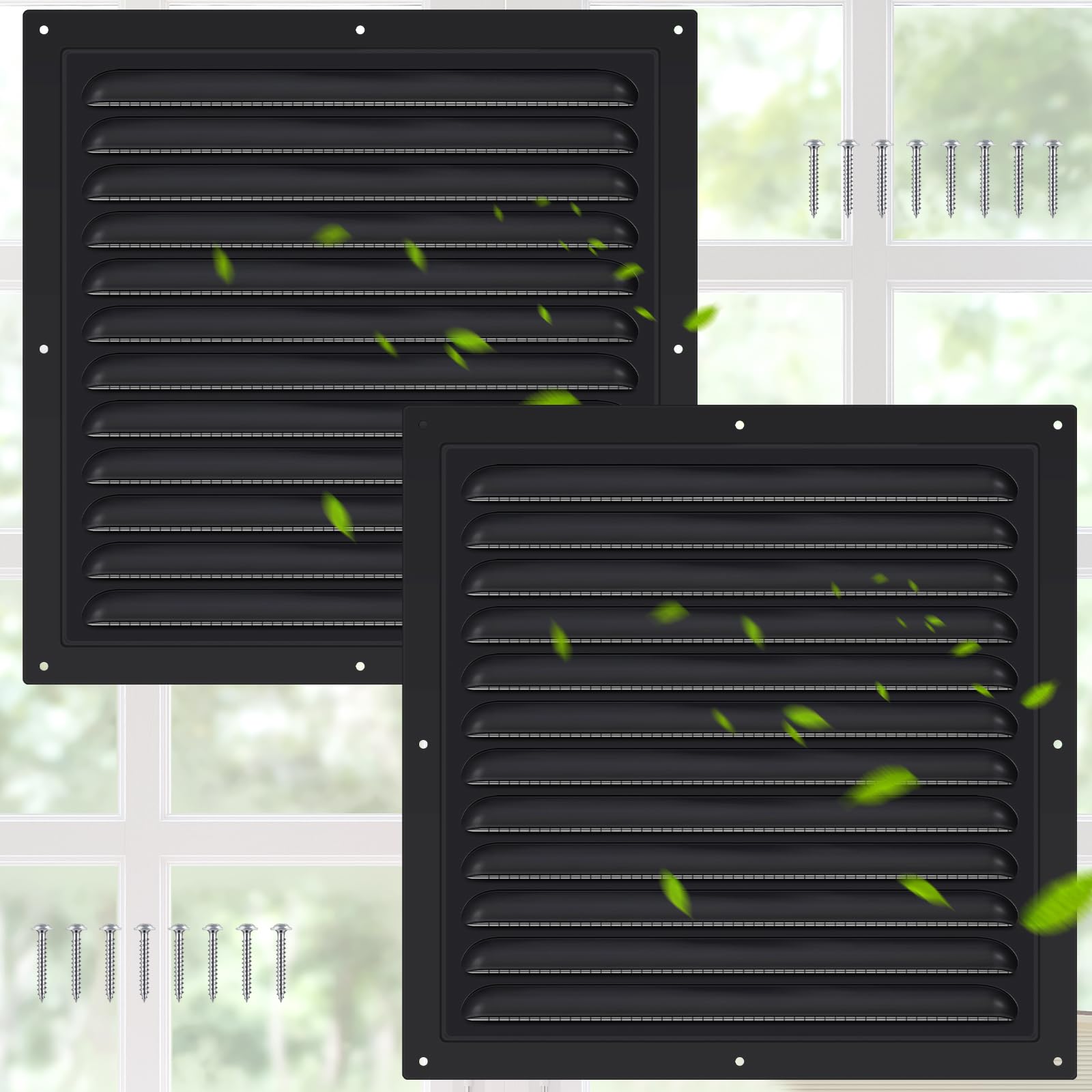 Snapklik.com : Yaocom 2 Pcs Aluminum Attic Vents 10" X 10" Metal Gable ...